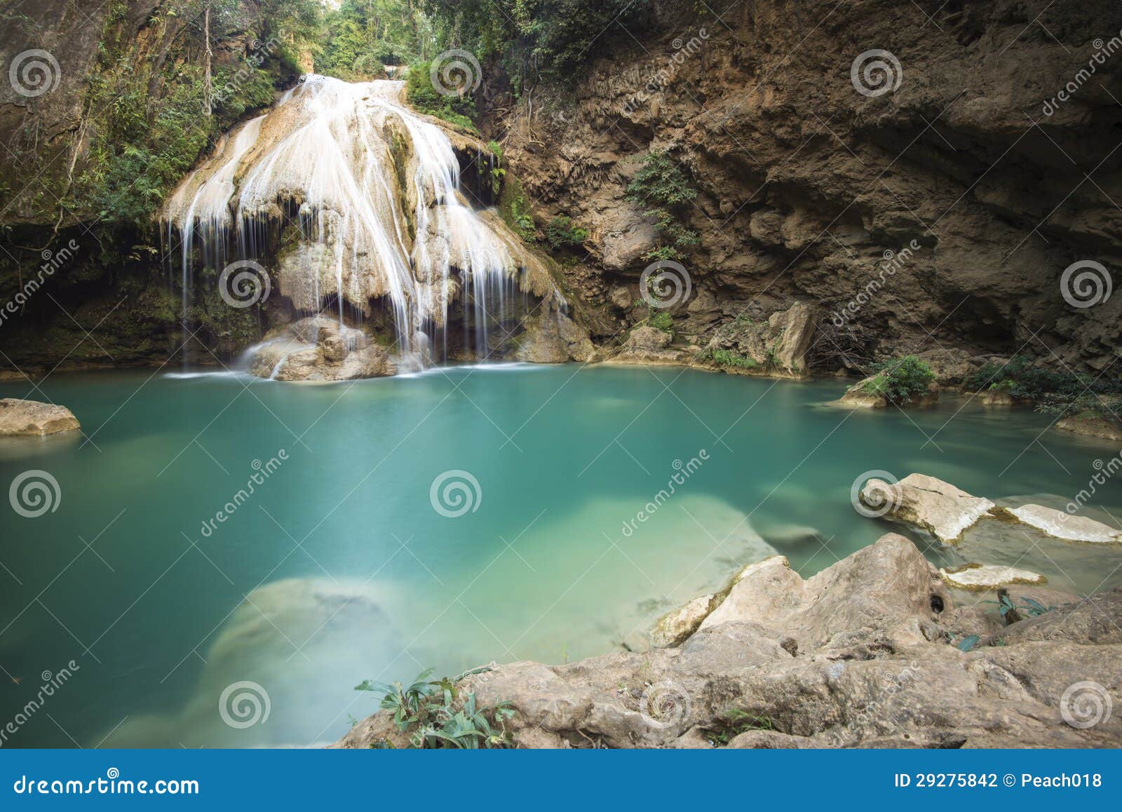 Limestone Waterfall stock photo. Image of water, aqua - 29275842