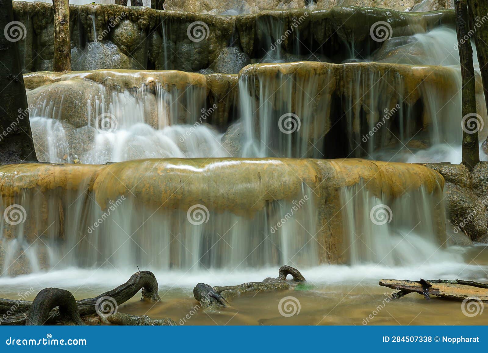 Limestone waterfall stock photo. Image of rock, outdoor - 284507338