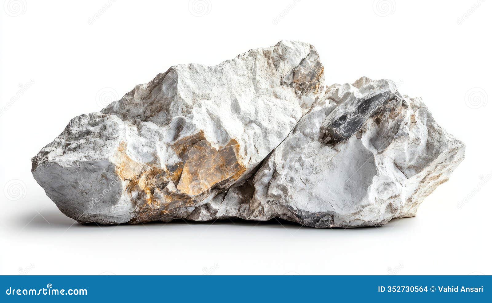 Limestone on White Background Stock Illustration - Illustration of rock ...
