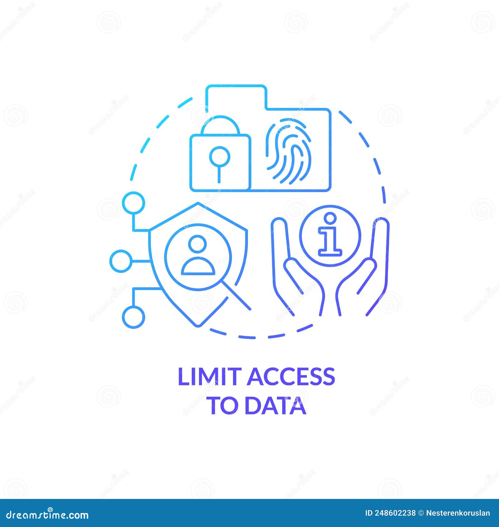 Limit Access To Data Blue Gradient Concept Icon Stock Vector ...