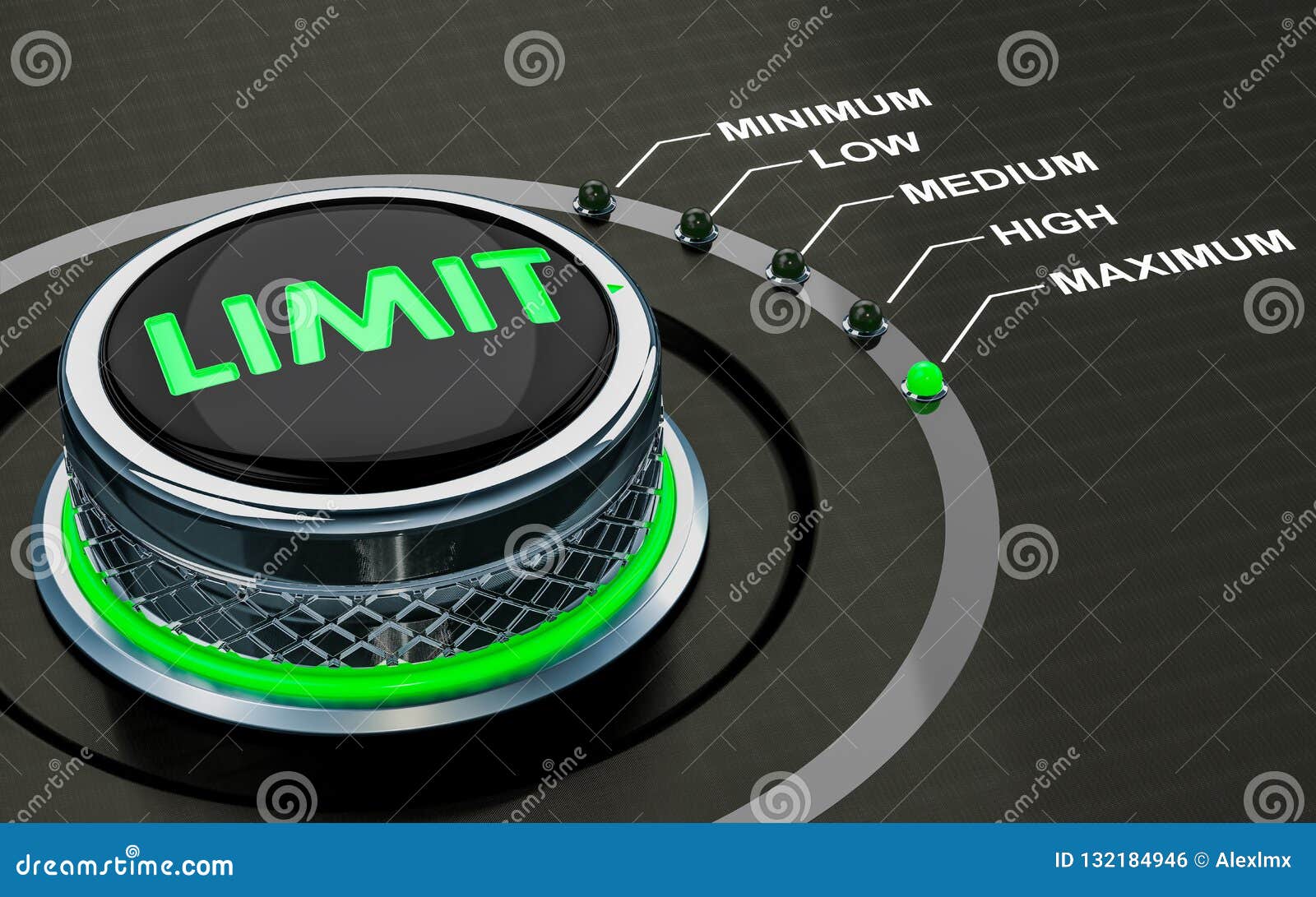 Limit Knob, Highest Level of Limits. 3D Stock Illustration ...