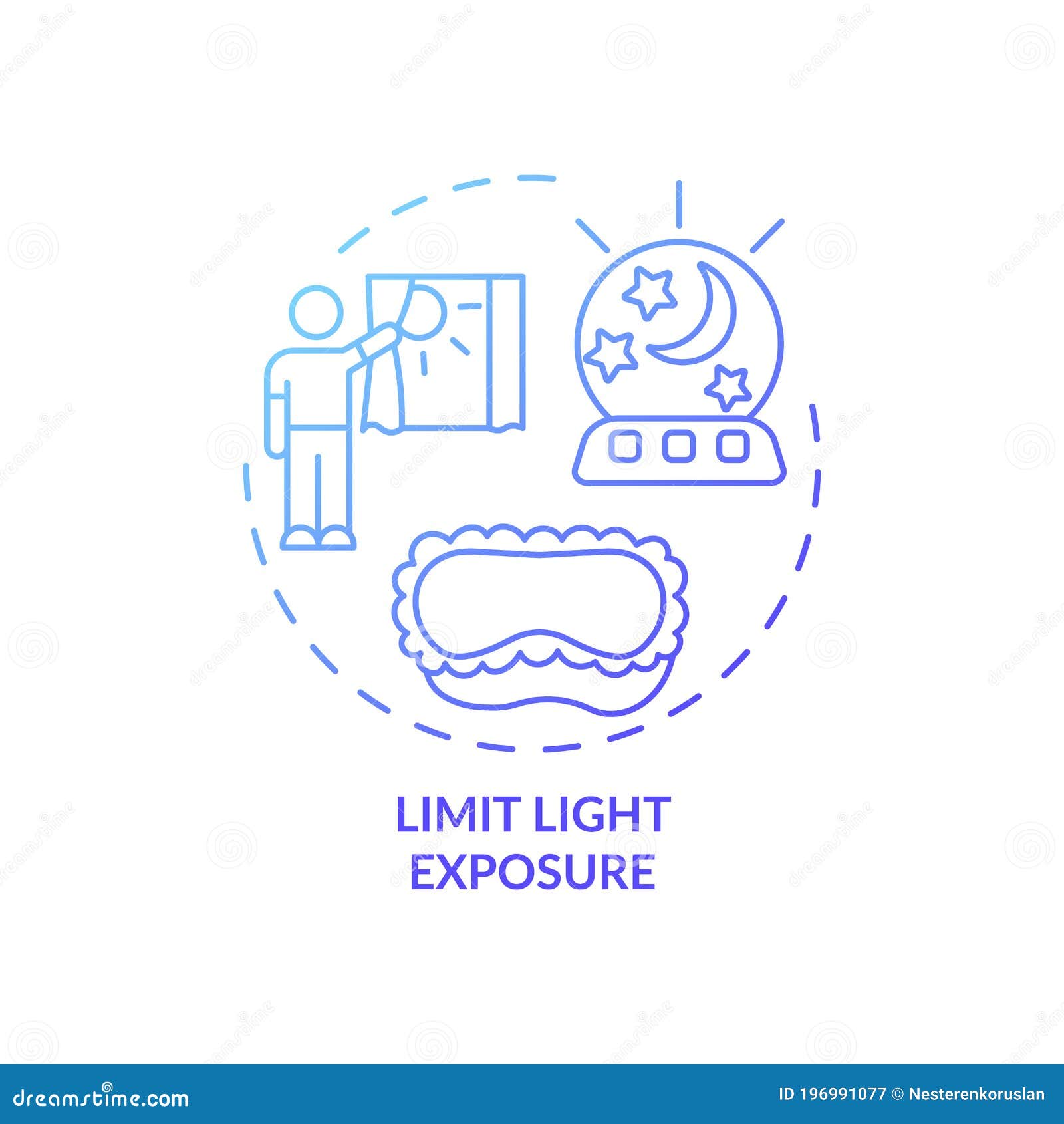 Limit Light Exposure Blue Gradient Concept Icon Stock Vector ...