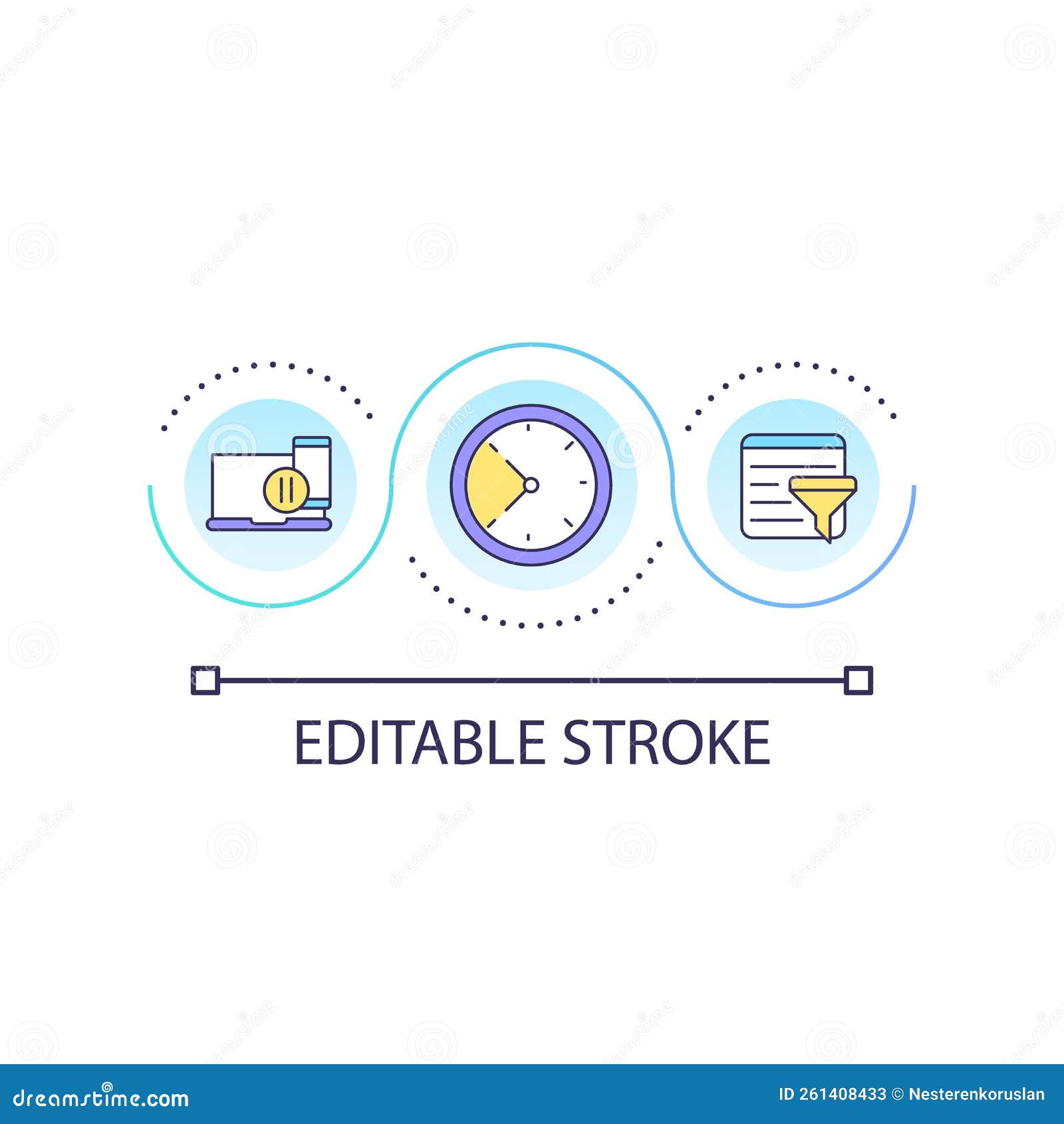 Limit News Reading Time Loop Concept Icon Stock Vector - Illustration ...