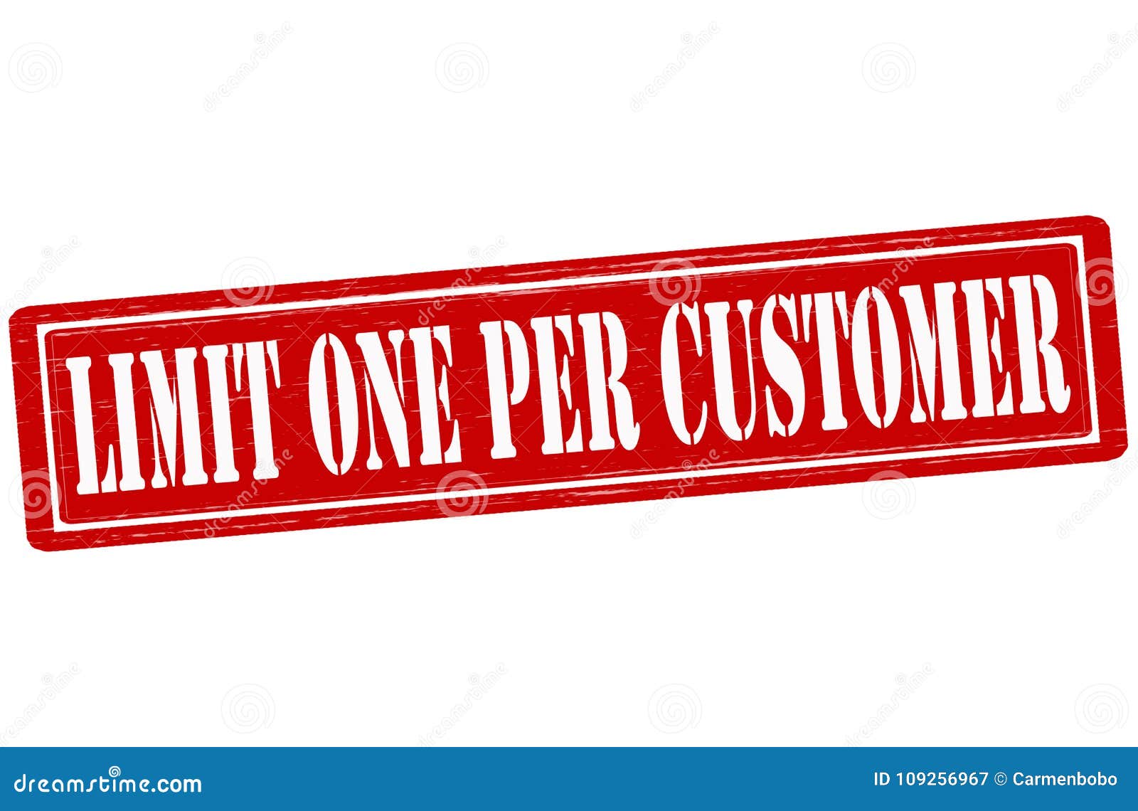 Limit one per customer stock illustration. Illustration of ...