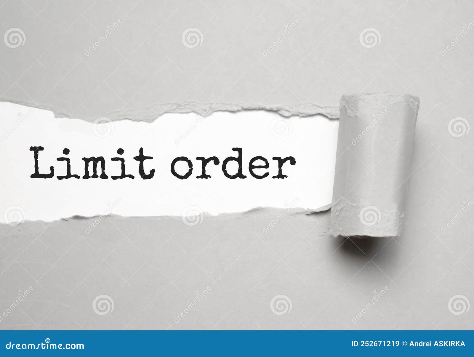 Limit Order Text on White Torn Paper Stock Image - Image of order, sell ...