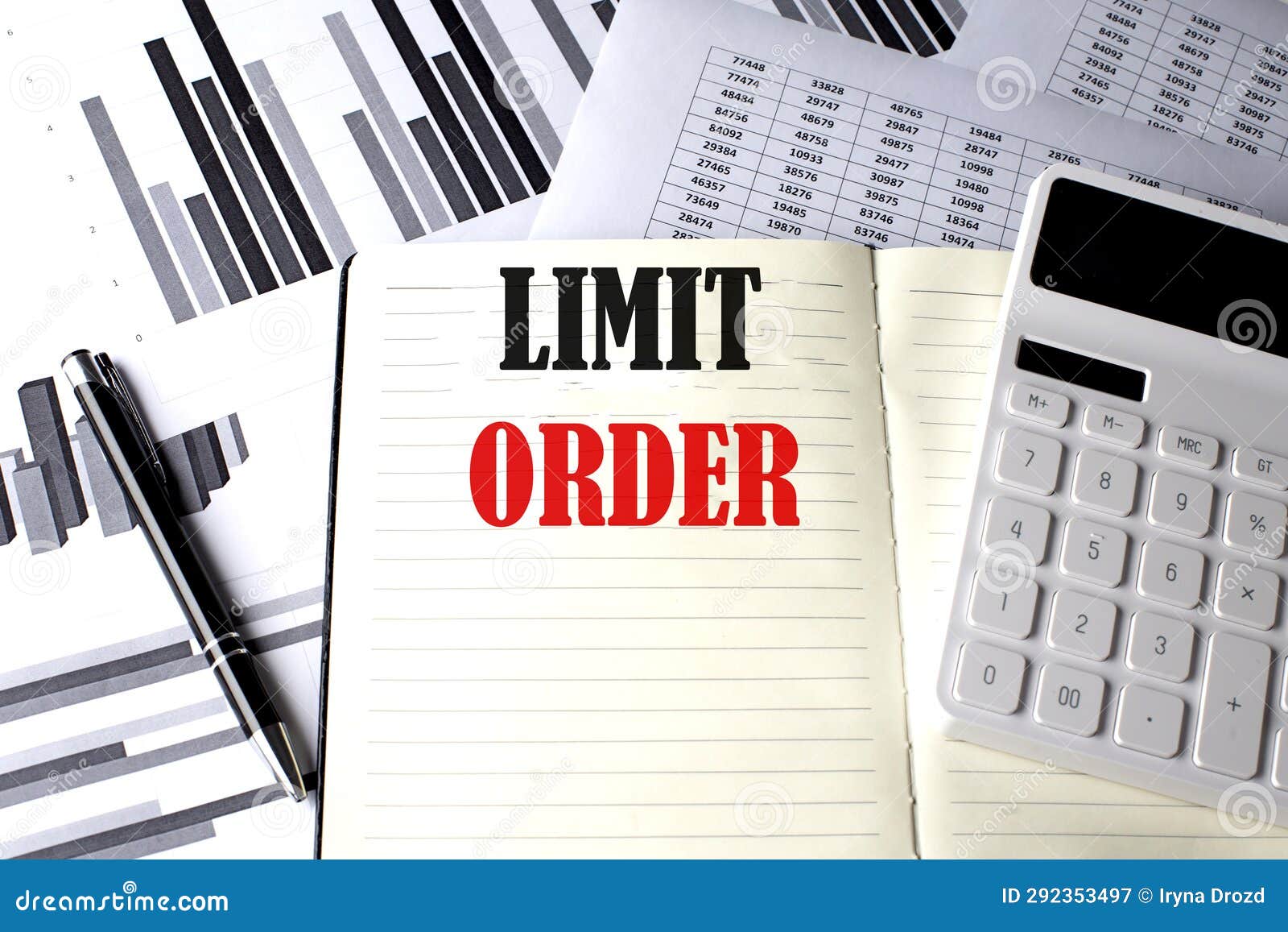 LIMIT ORDER Text Written on a Notebook on Chart and Diagram Stock Image ...