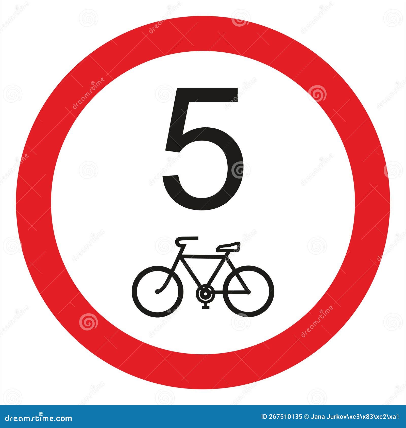 Limit Seed Sign for Cyclist, Five Kilometers, Eps. Stock Vector ...