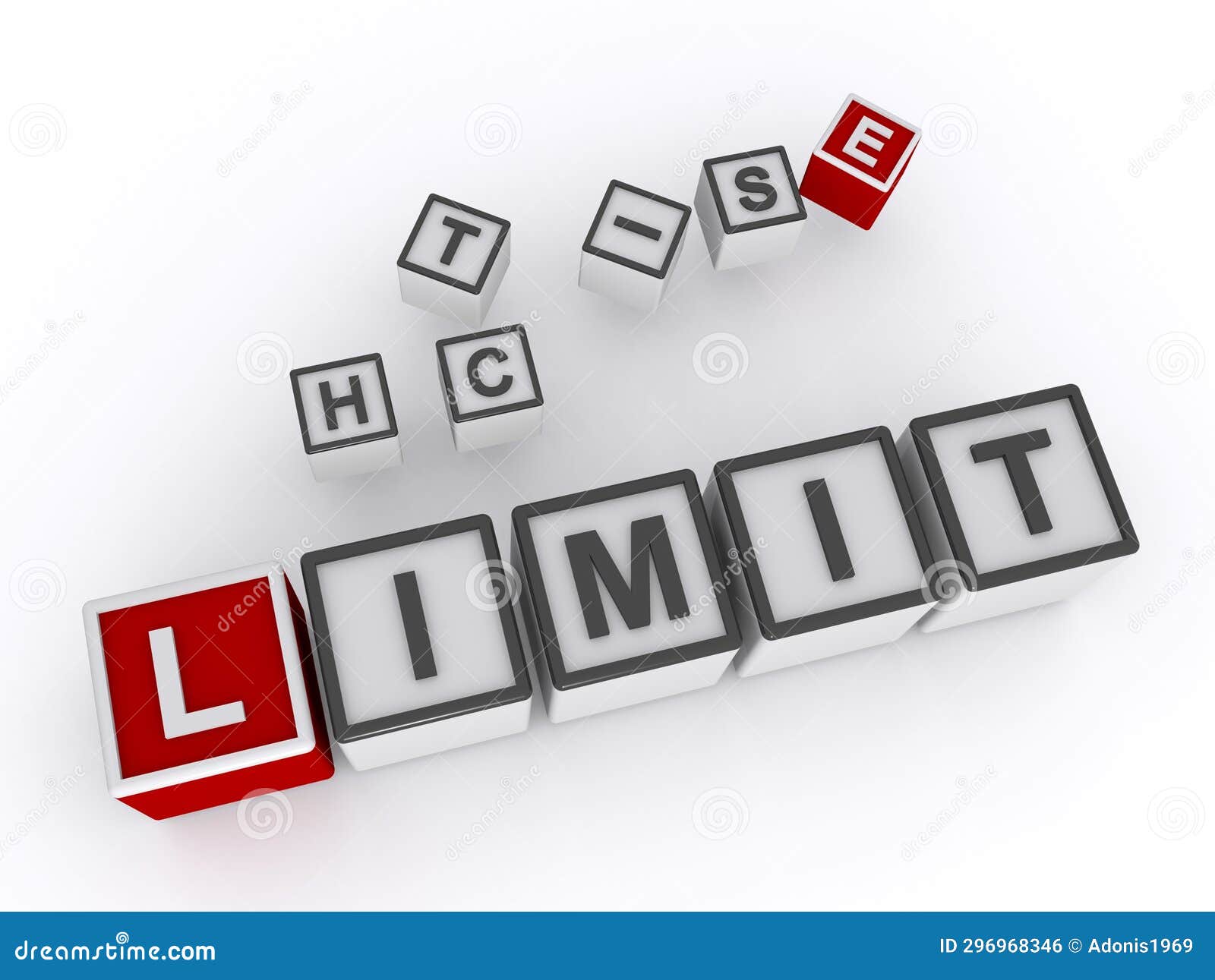 Limit word block on white stock illustration. Illustration of boundary ...