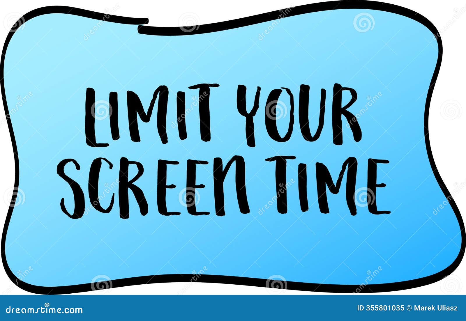 Limit Your Screen Time, Inspirational Reminder Note Stock Vector ...