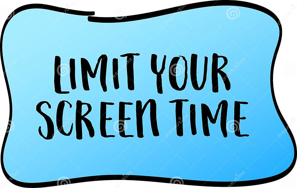 Limit Your Screen Time, Inspirational Reminder Note Stock Vector ...