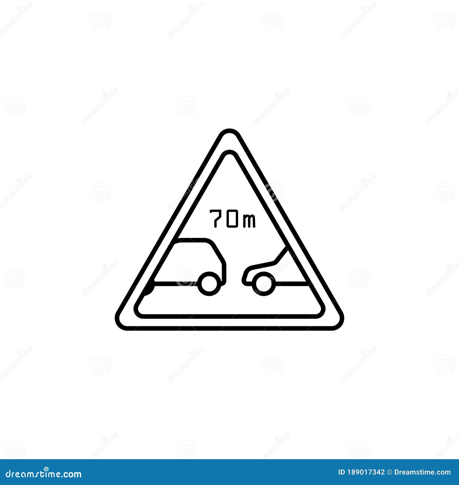 20 M Minimum Distance Colored Icon. Element Of Road Signs And Junctions ...