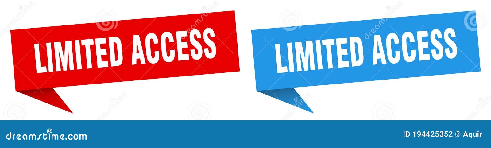 Limited Access Banner. Limited Access Speech Bubble Label Set Stock ...