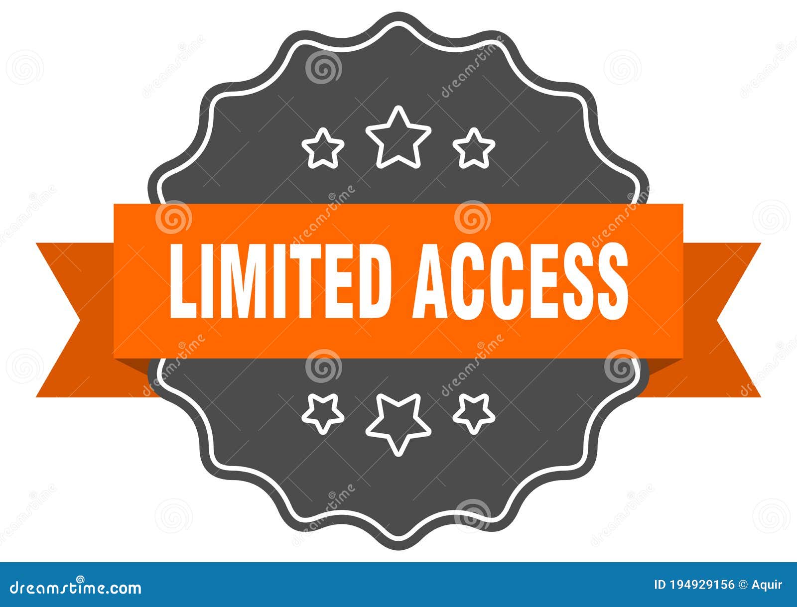 Limited Access Label. Limited Access Isolated Seal. Sticker. Sign Stock ...