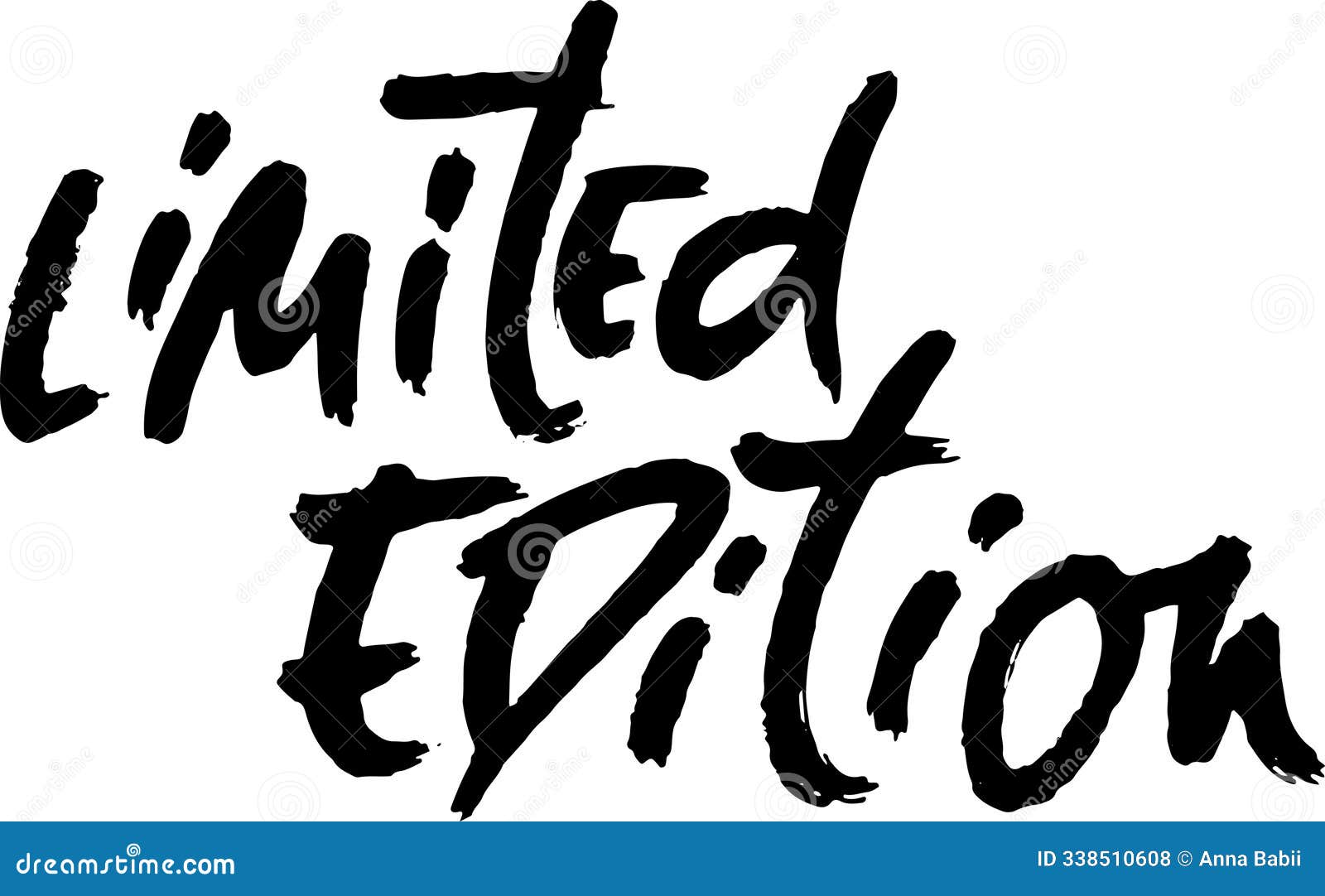 Limited Edition Dry Brush Modern Lettering Design. Stock Illustration ...