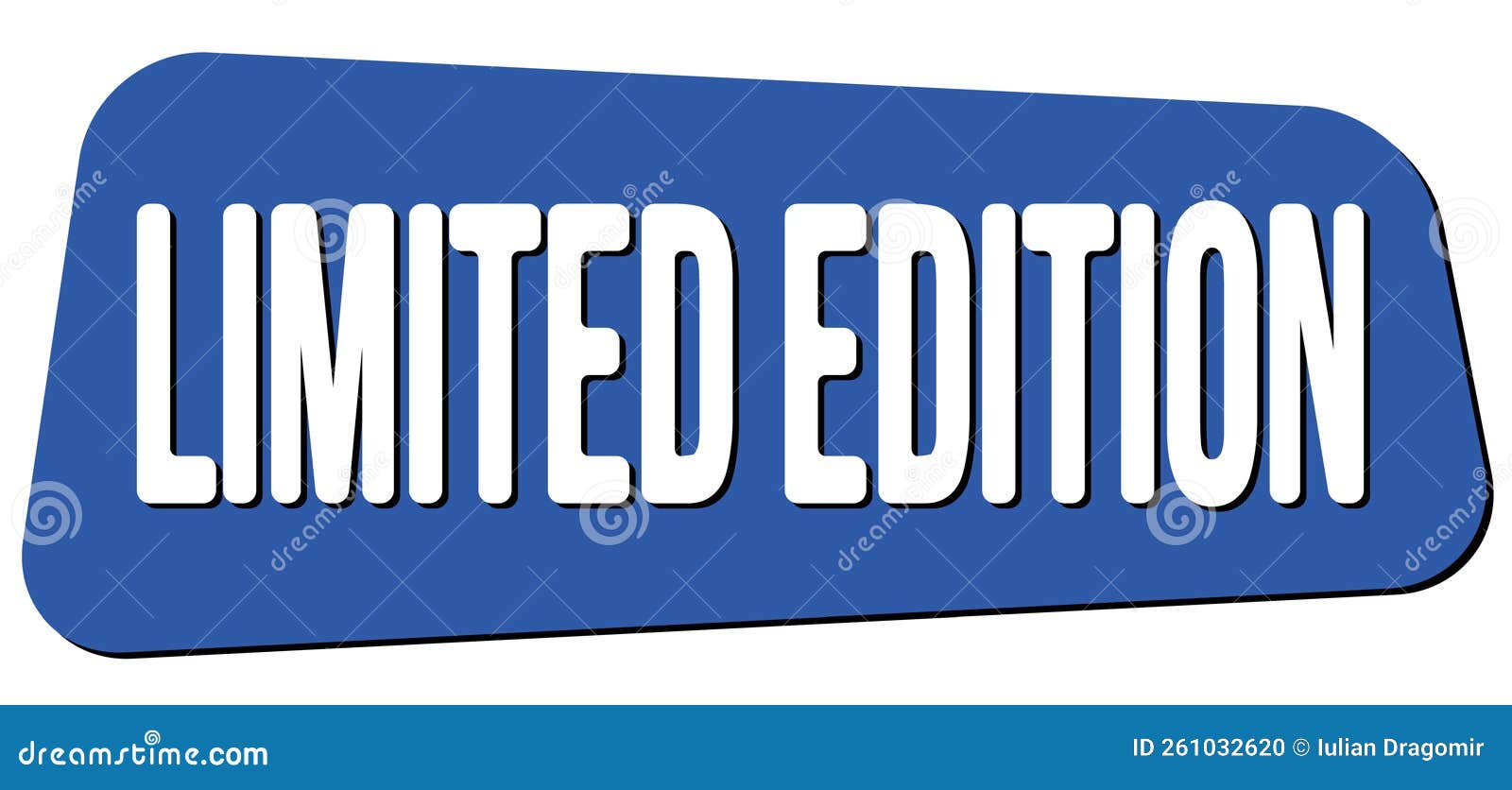 LIMITED EDITION Text on Blue Trapeze Stamp Sign Stock Illustration ...