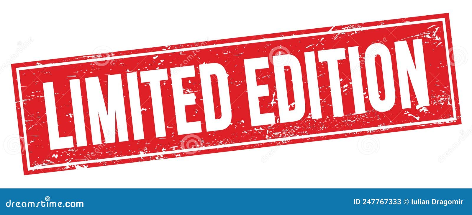 LIMITED EDITION Text on Red Grungy Rectangle Stamp Stock Illustration ...