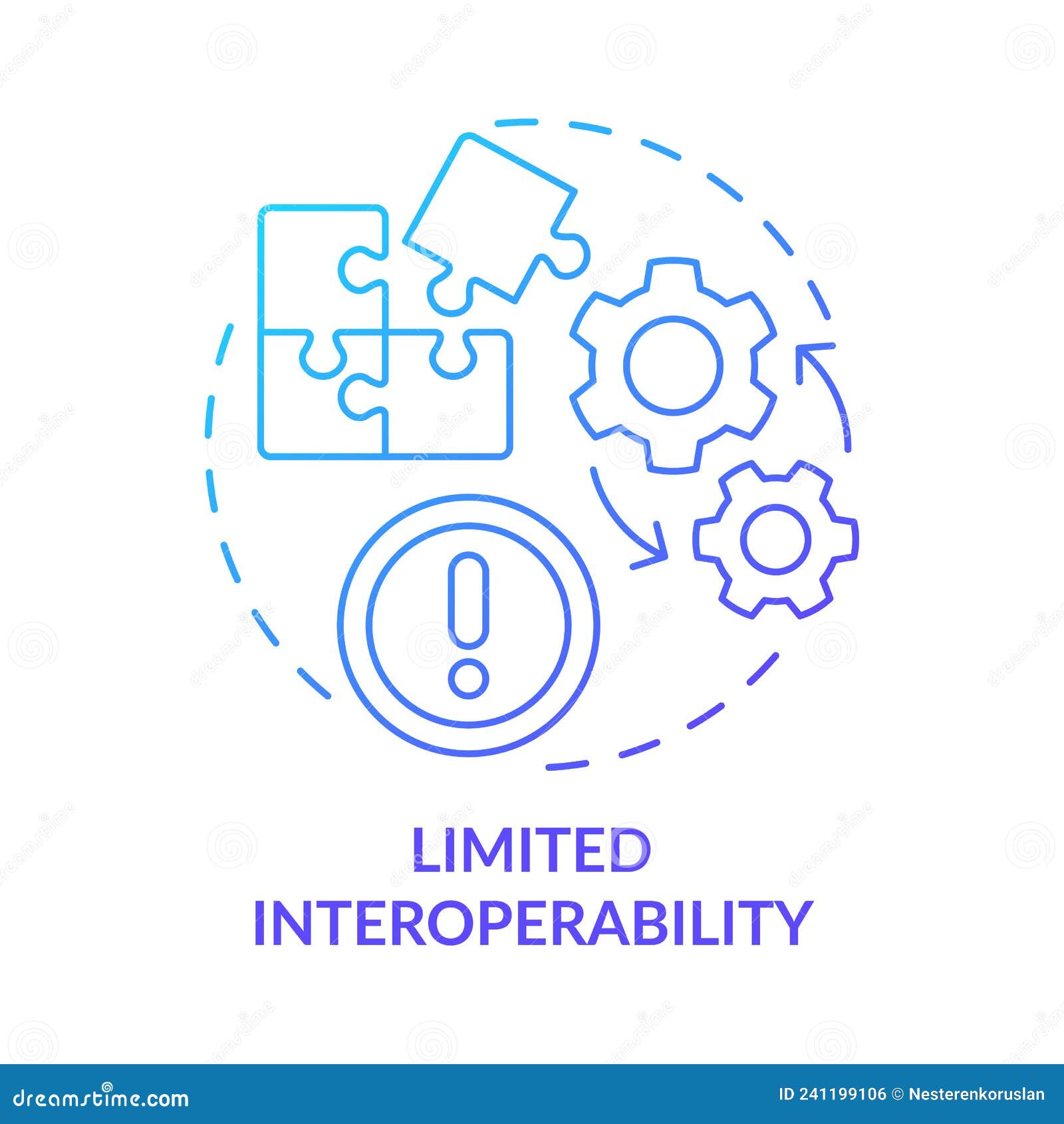 Interoperability Concept With Icon Set Template Banner With Modern Blue ...