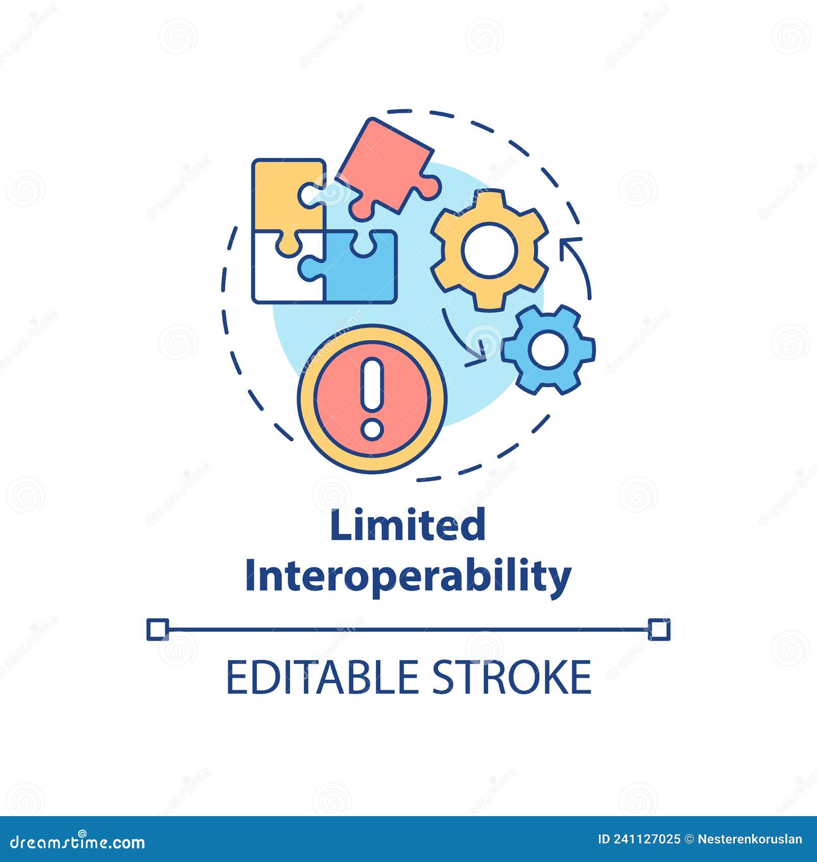 Interoperability Concept With Icon Set Template Banner With Modern Blue ...