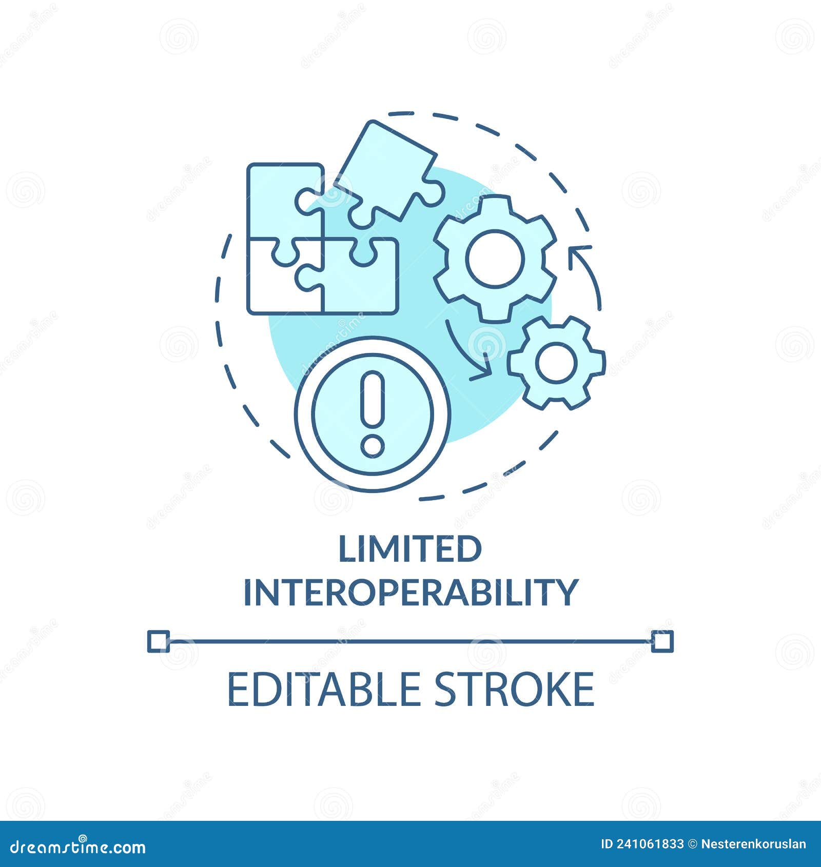Limited Interoperability Turquoise Concept Icon Stock Vector ...