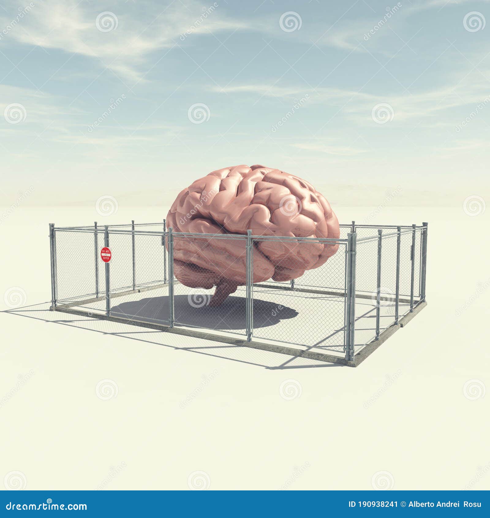 Brain Captured In Birdcage Cartoon Vector | CartoonDealer.com #14768945