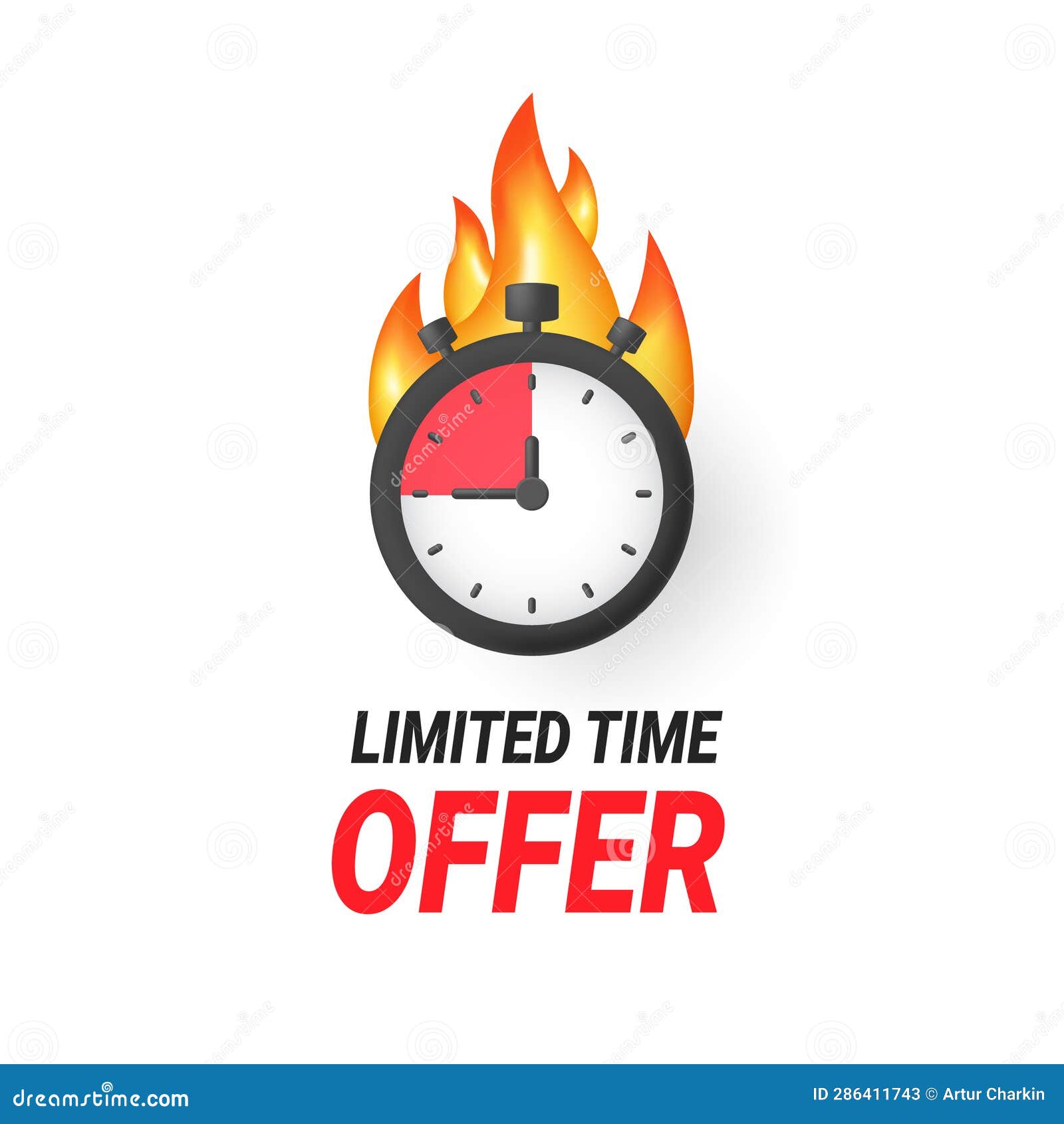 Limited Offer Icon. Last Chance Concept, Countdown. Burning Timer Logo ...
