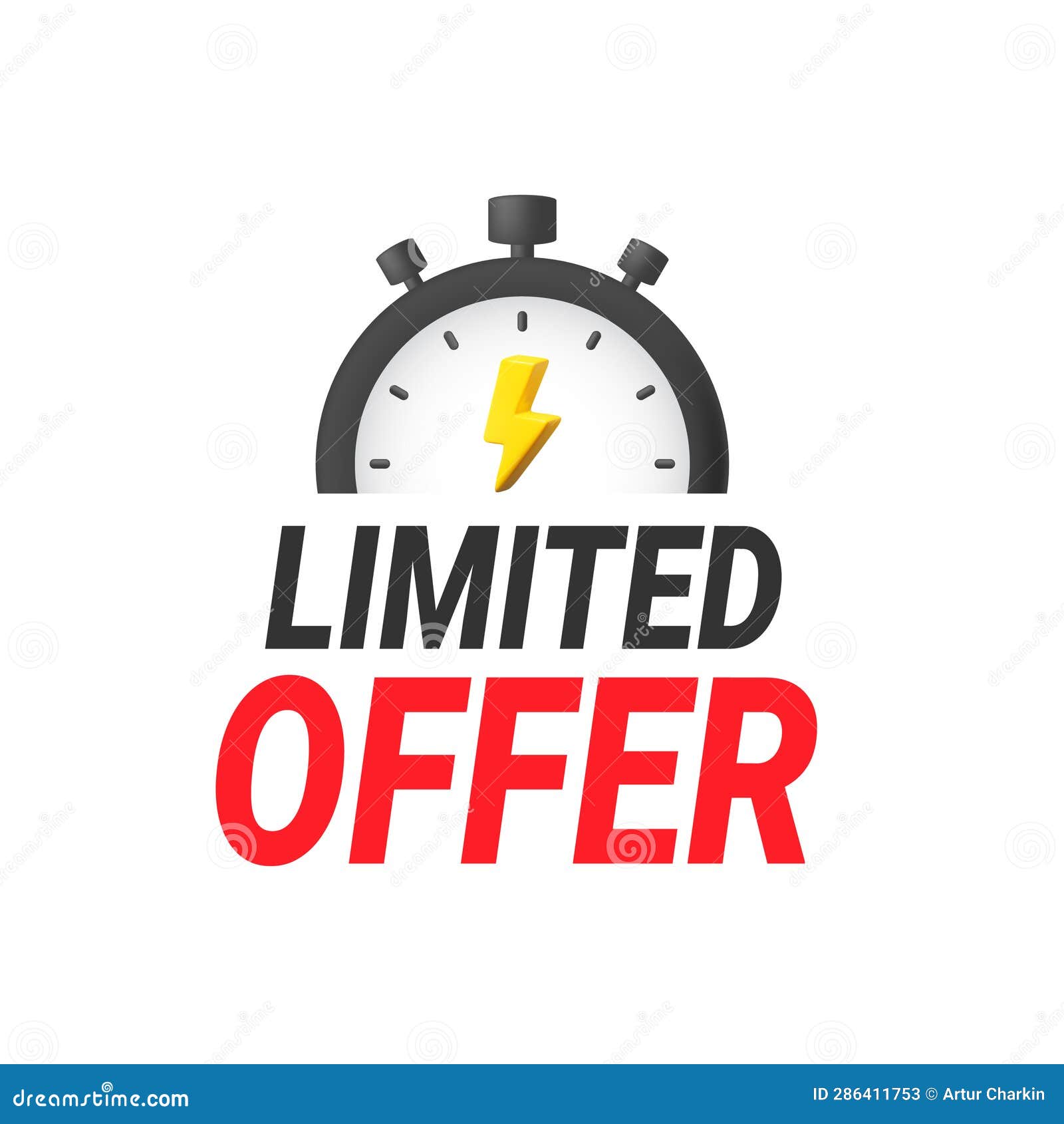 Limited Offer Icon. Last Chance Concept, Countdown. Timer with Text ...