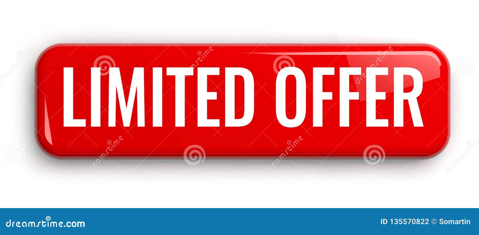 Limited Offer Red Button Isolated on White Stock Illustration ...