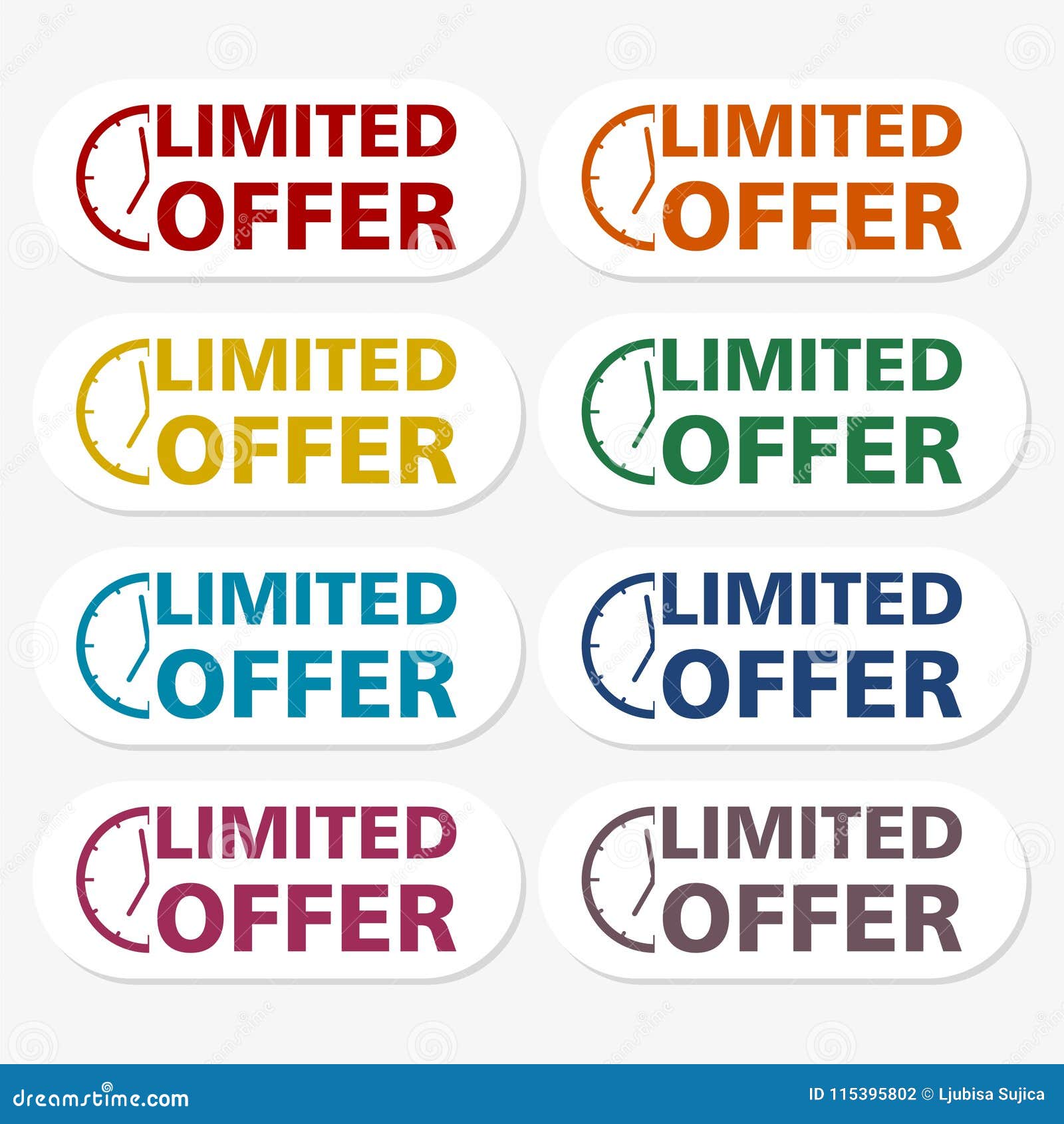 Limited offer sticker set stock vector. Illustration of season - 115395802