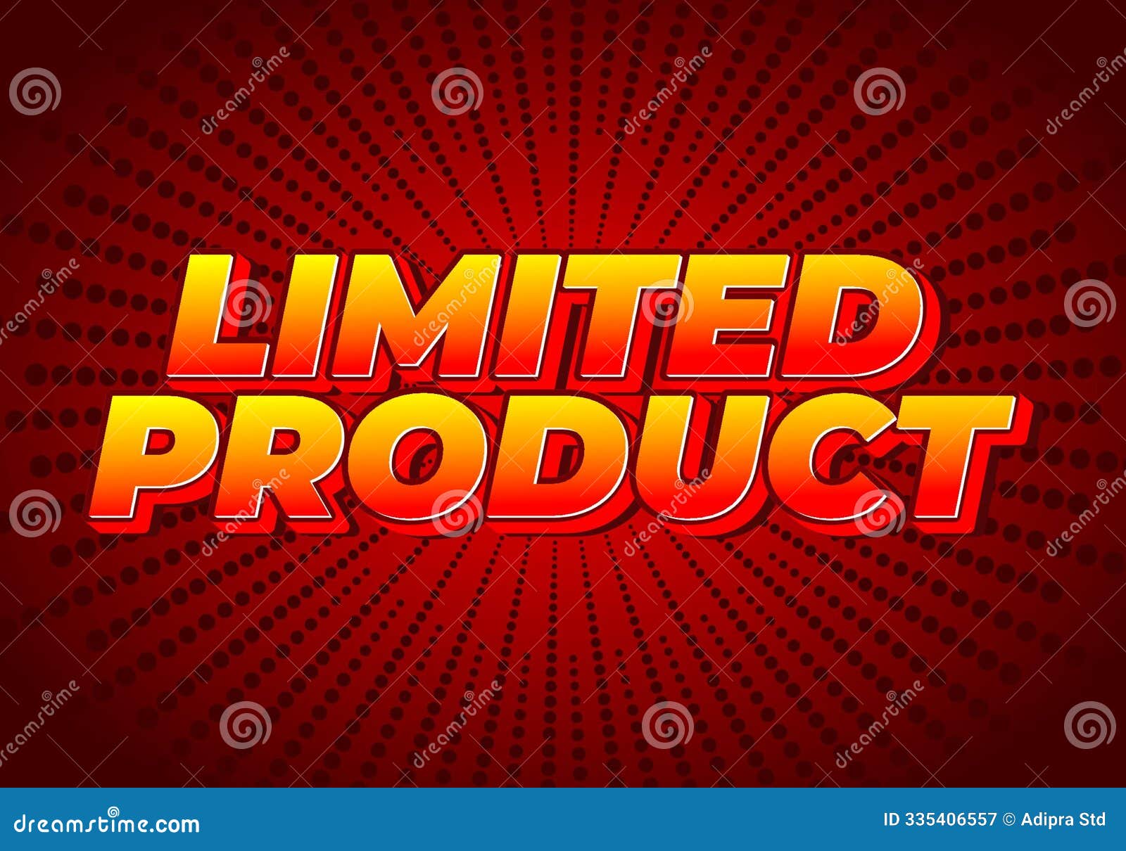 Limited Product. Text Effect in 3D Style in Yellow Red Colors Stock ...