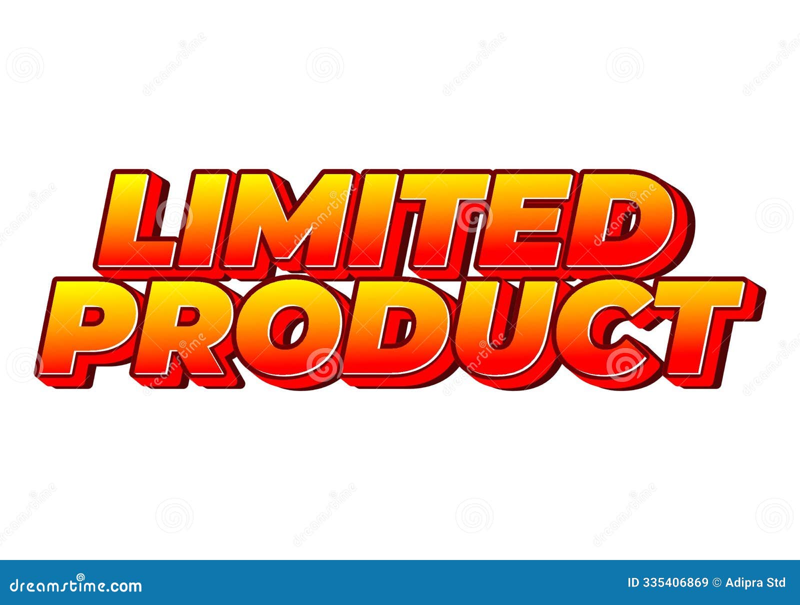 Limited Product. Text Effect in 3D Style in Yellow Red Colors Stock ...