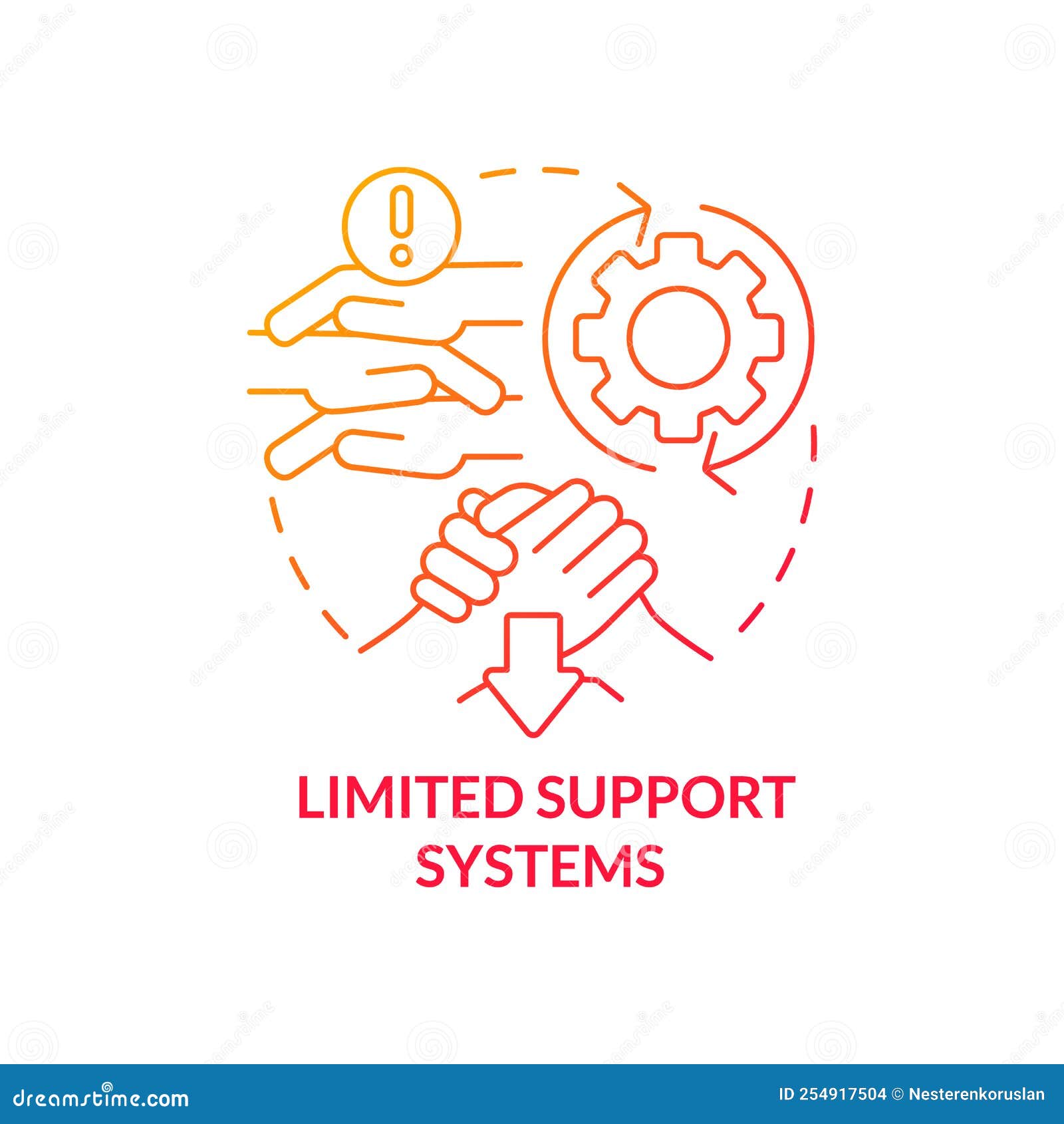 Limited Support Systems Red Gradient Concept Icon Stock Vector ...