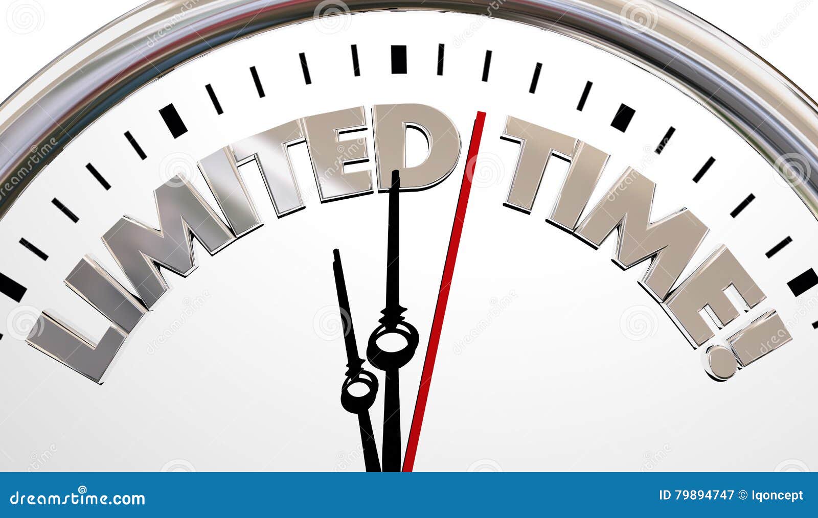 Limited Time Clock Deadline Countdown Words Stock Illustration ...