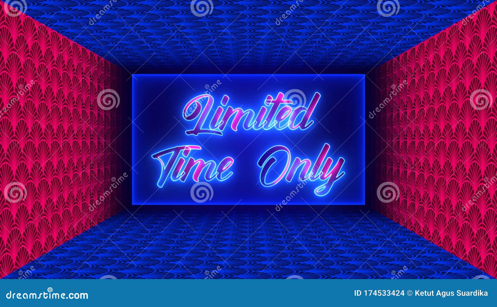 Limited Time only Lettering Neon Light Style with Rectangle Frame ...