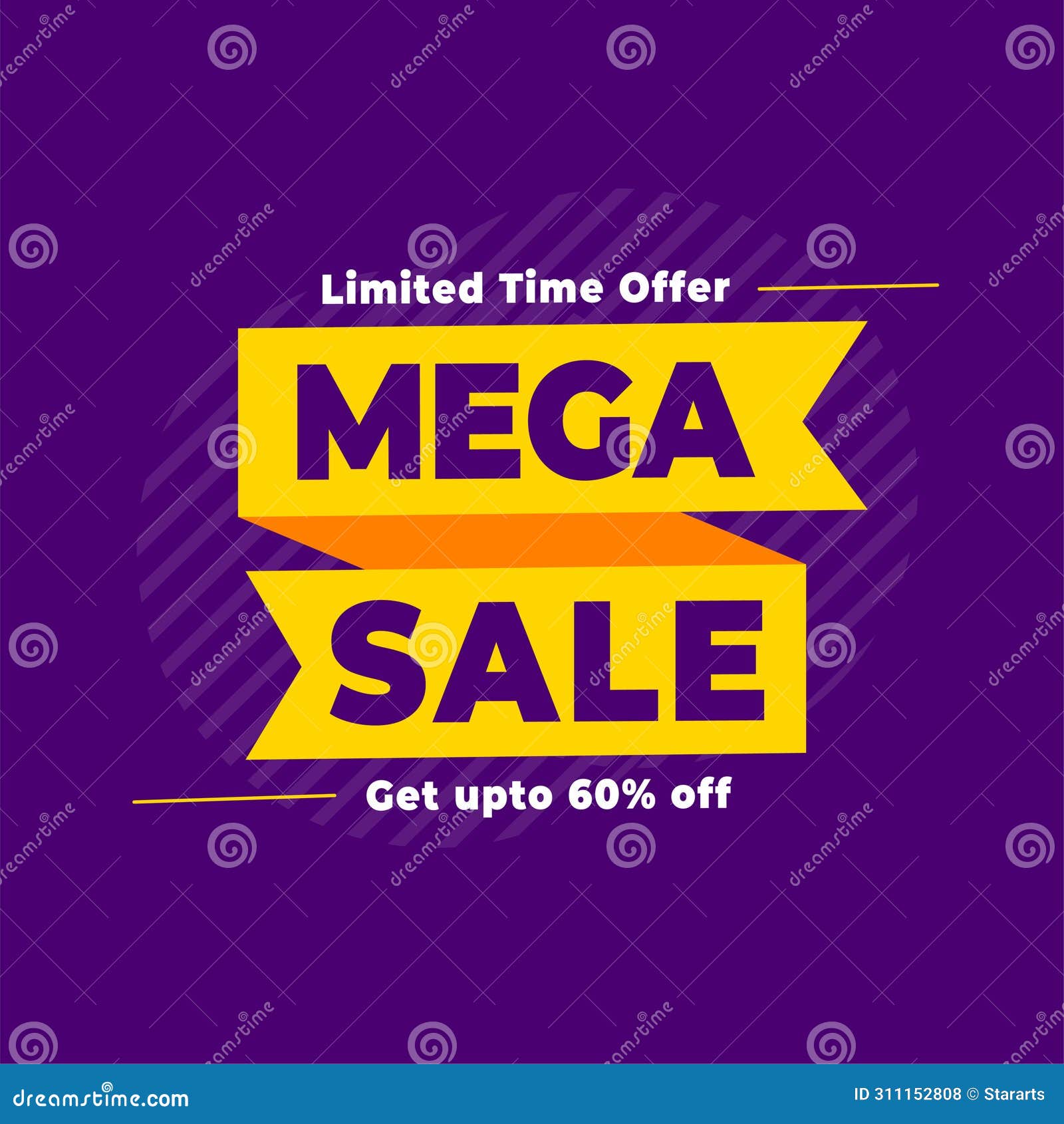 Limited Time Mega Sale Purple Background for Web or Retail Store Stock ...