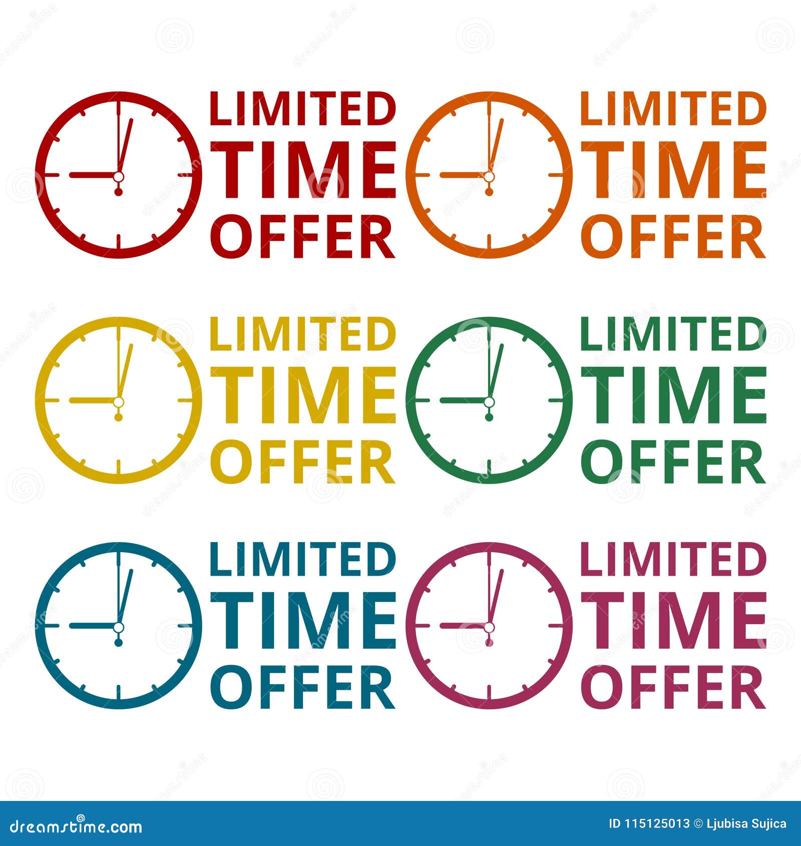 Limited Time Offer Icons Set Stock Vector - Illustration of promotion ...