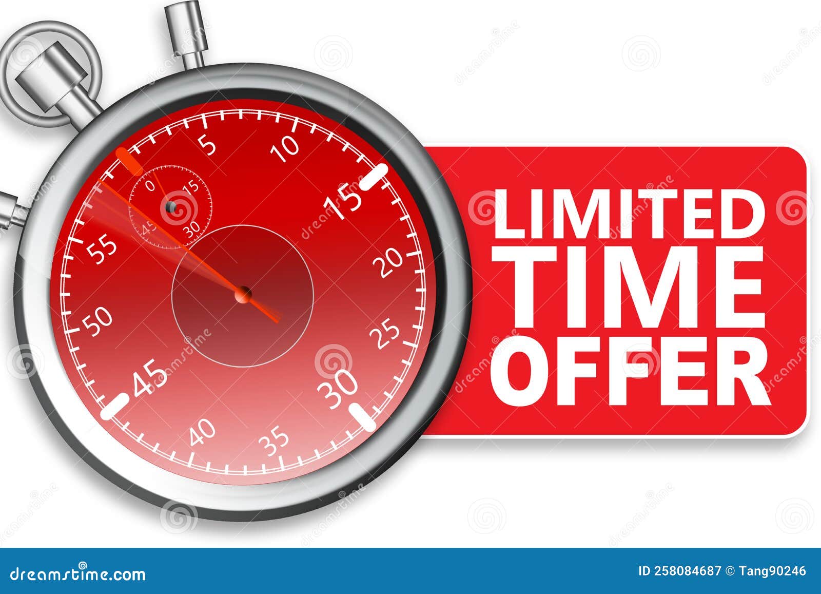 Limited Time Offer Label with Stop Watch Stock Illustration ...