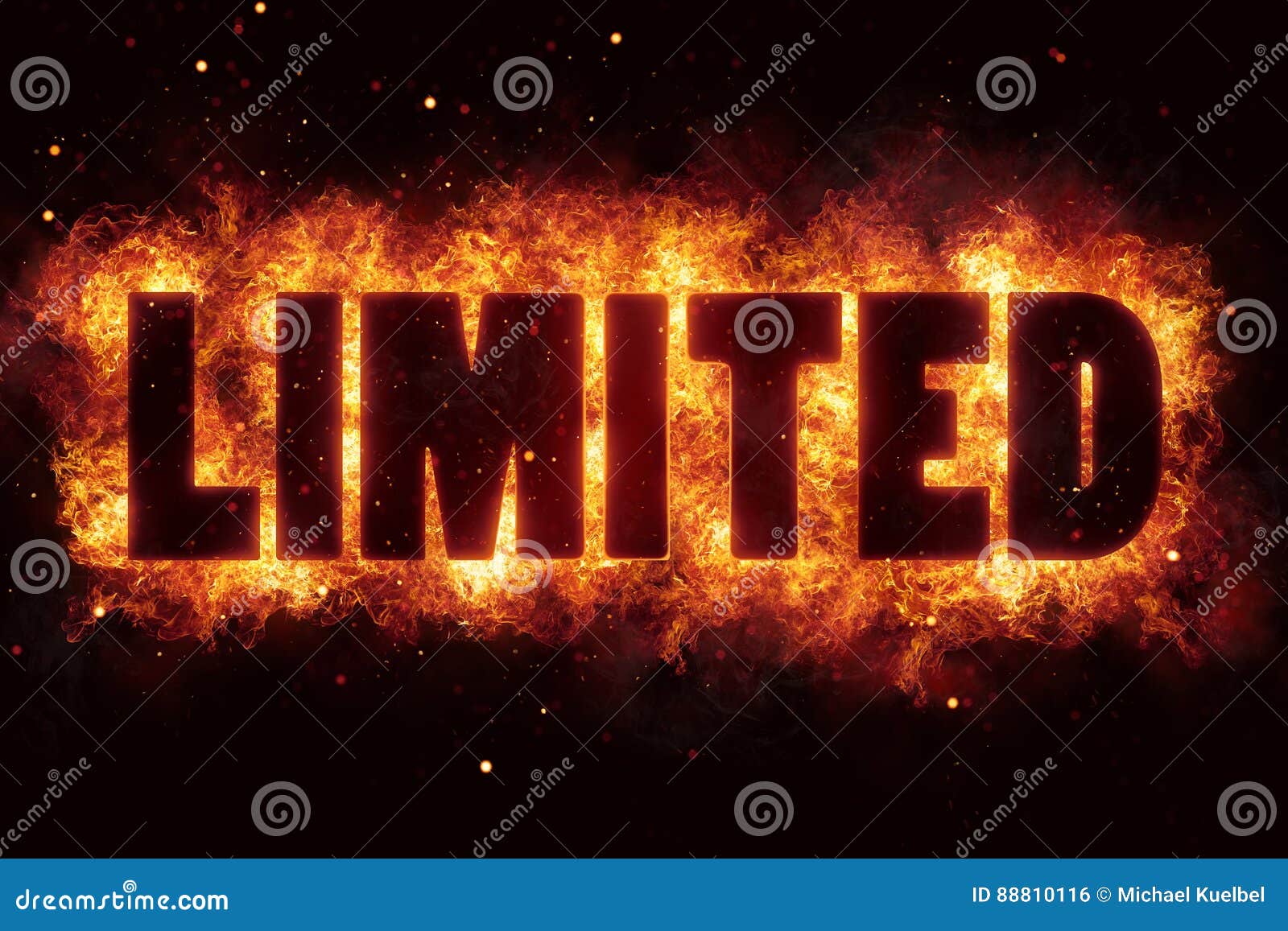 Limited Time Offer Text Fire Flame Flames Burn Explode Stock ...