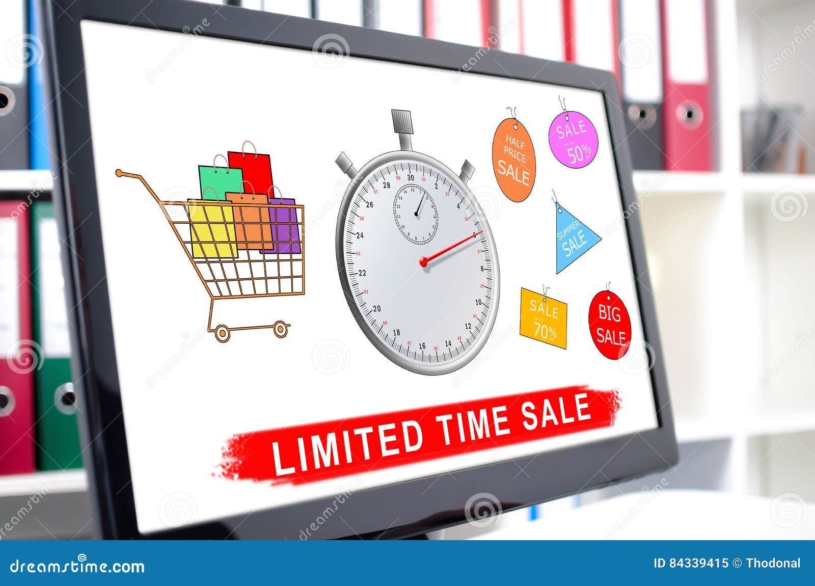 Limited Time Sale Concept on a Computer Screen Stock Illustration ...