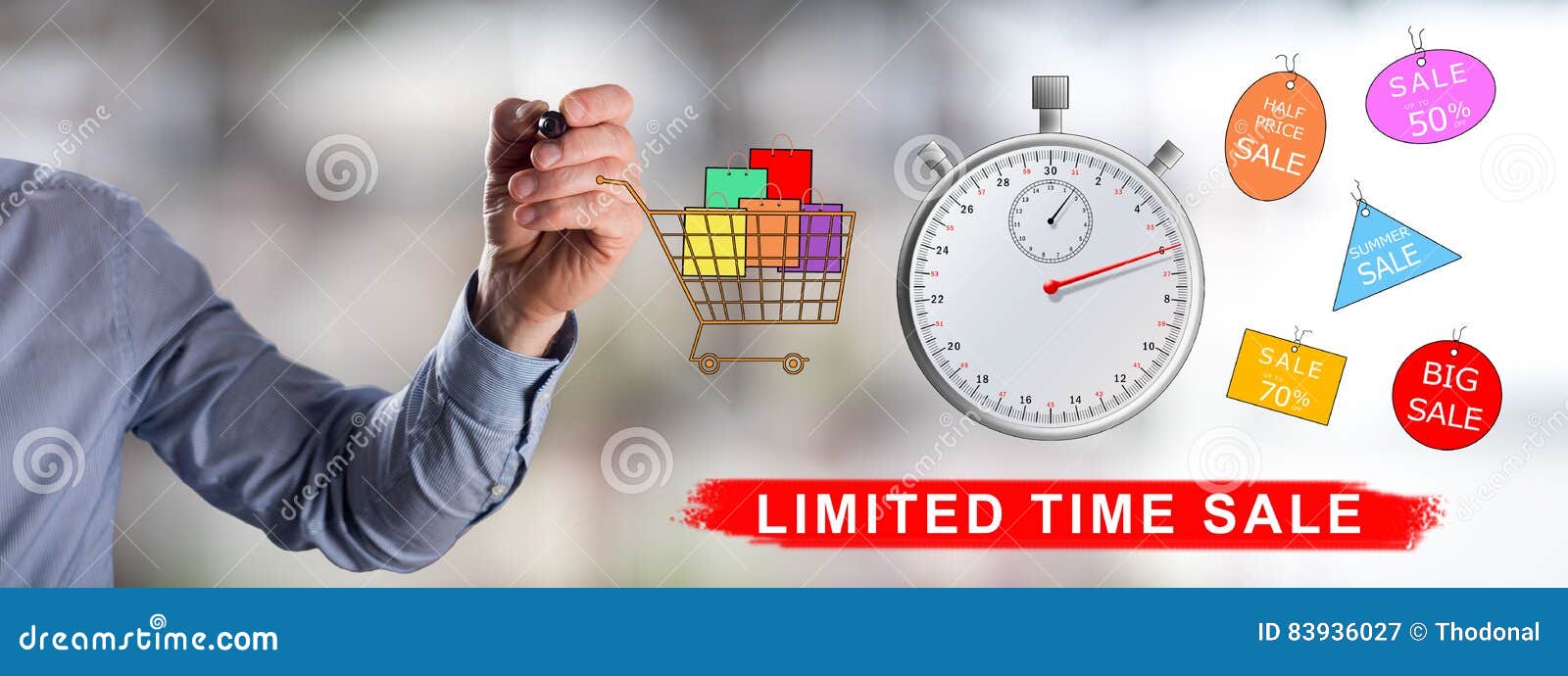Limited Time Sale Concept Drawn by a Man Stock Image - Image of ...