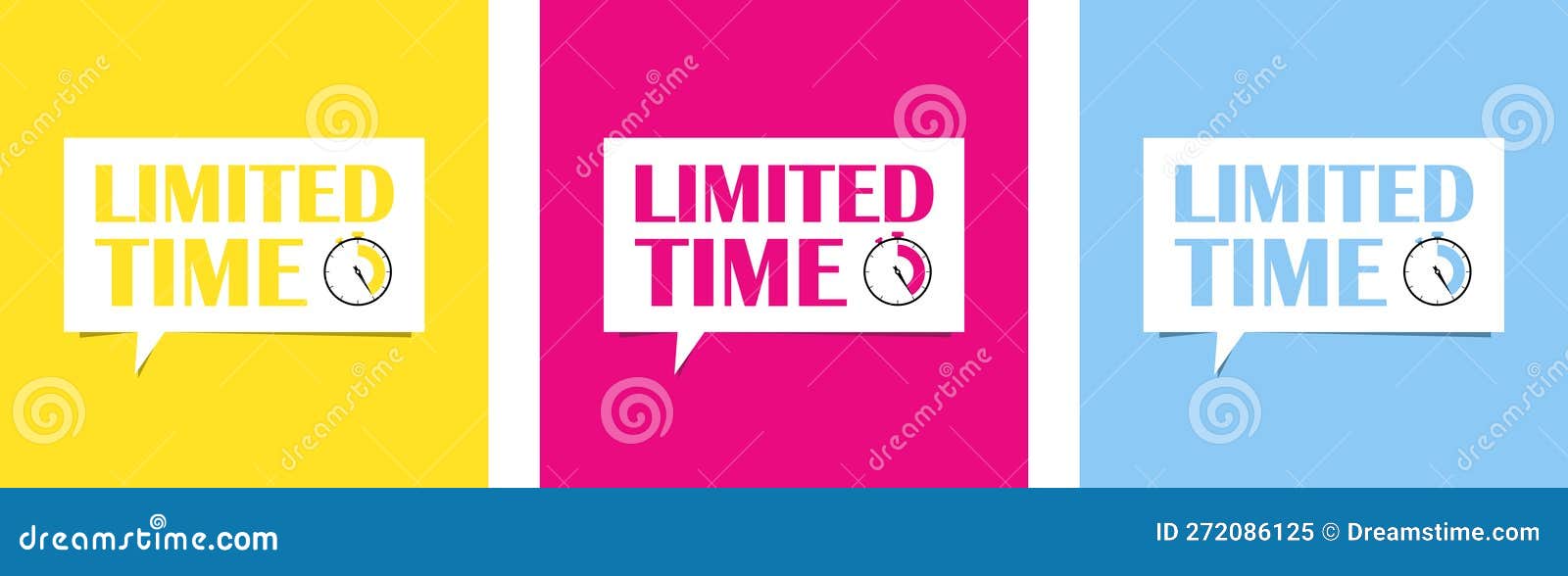 Limited Time. Set of Promotion Posters with Alarm Clock Icon Stock ...