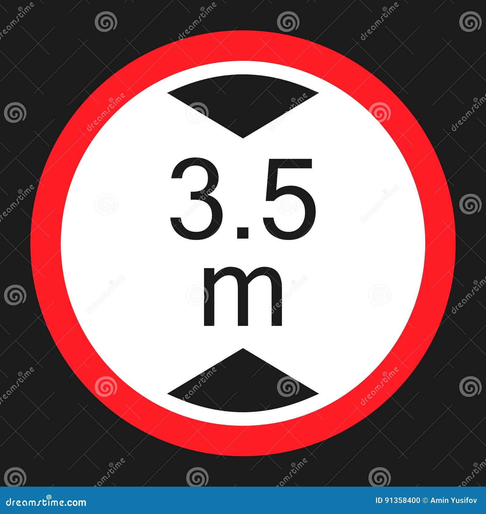 Limiting Height Prohibition Sign Flat Icon Stock Vector - Illustration ...
