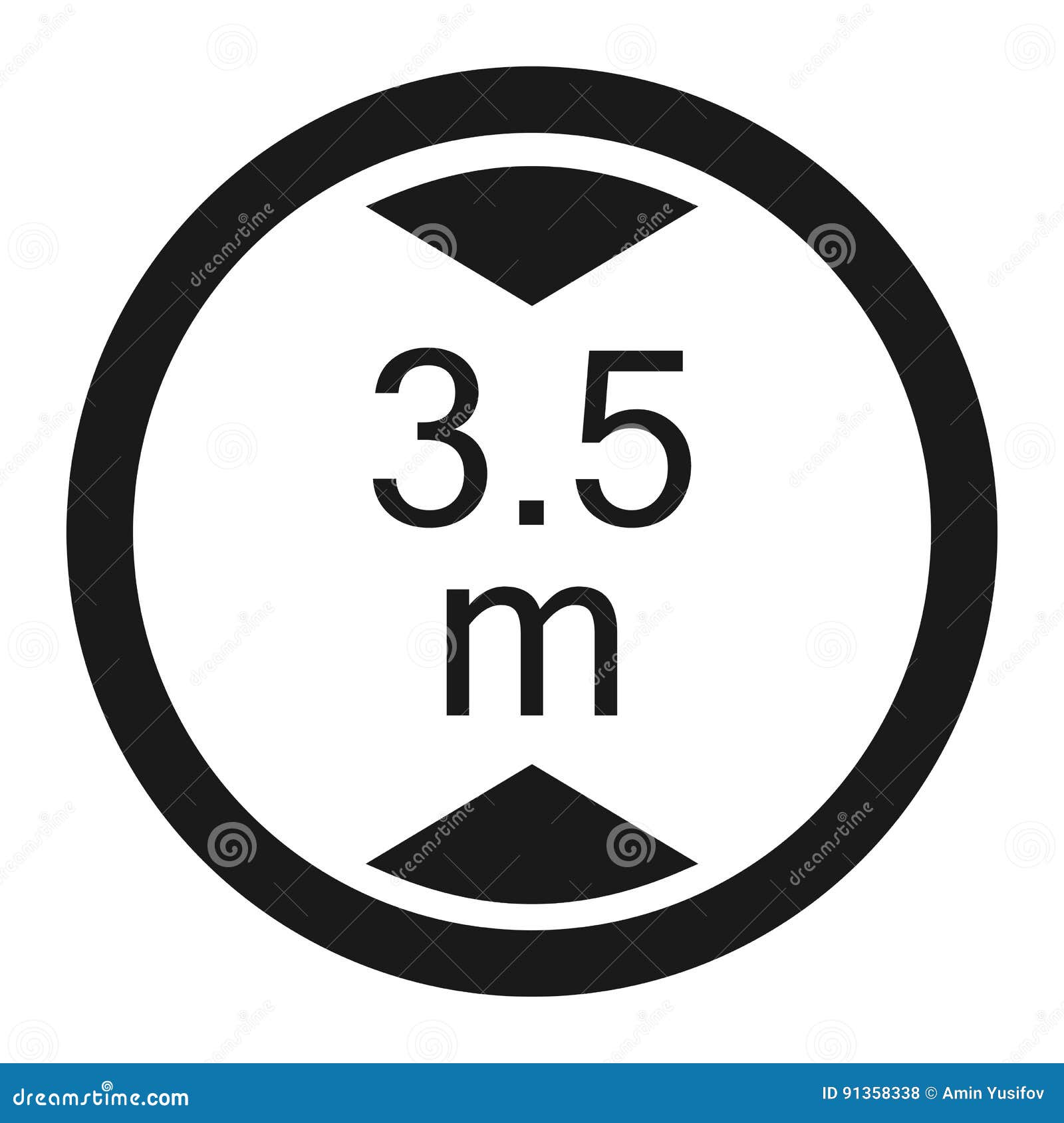 Limiting Height Prohibition Sign Line Icon Stock Vector - Illustration ...