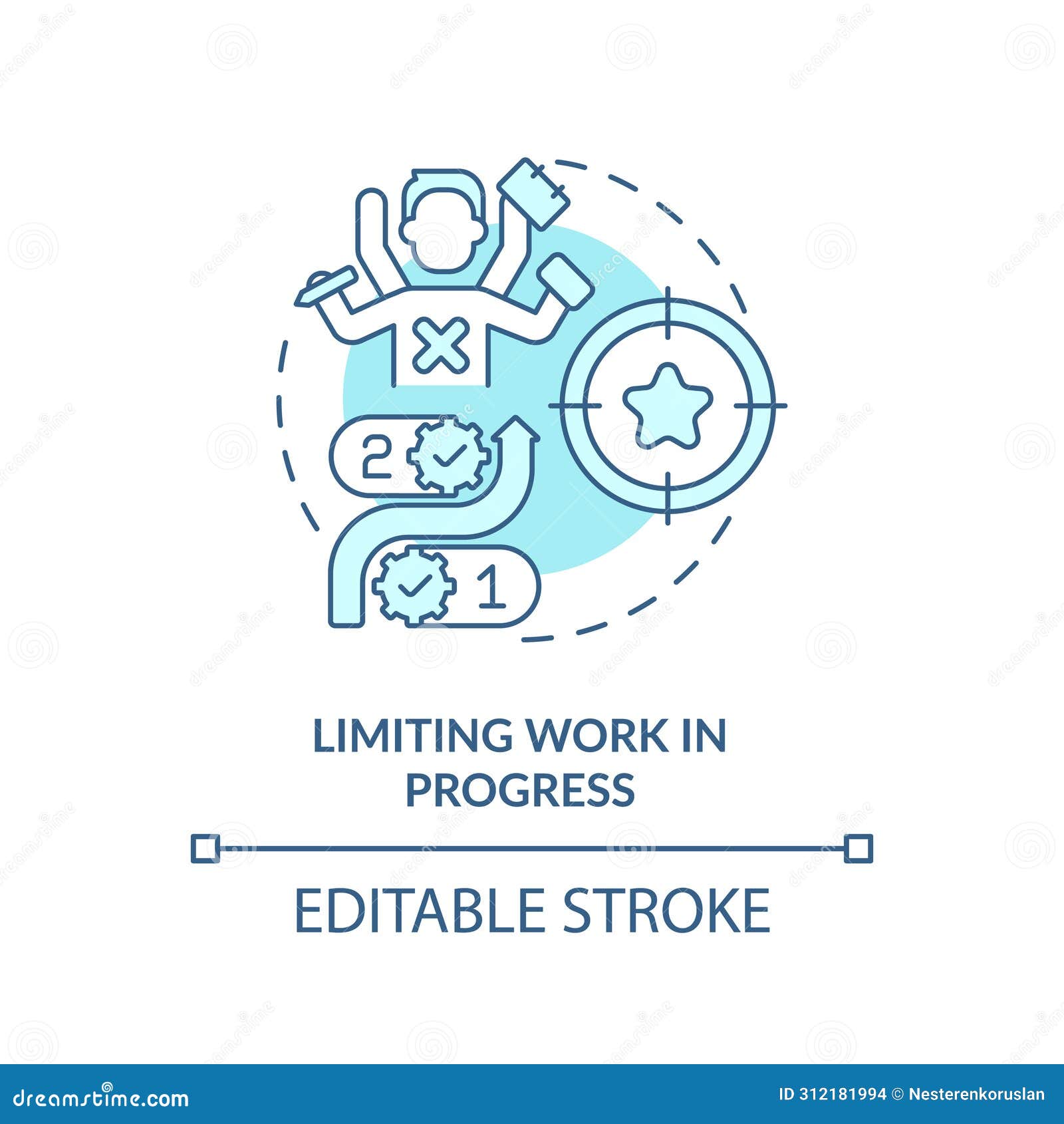 Limiting Work in Progress Soft Blue Concept Icon Stock Vector ...