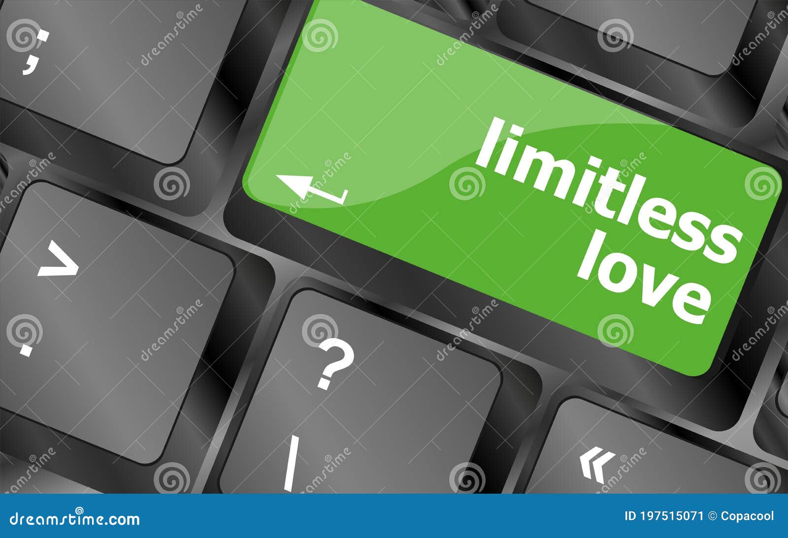 Modern Keyboard Key with Words Limitless Love Stock Illustration ...
