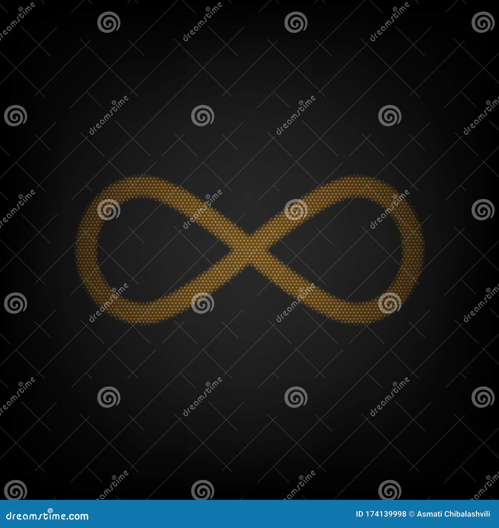 Limitless Symbol Illustration. Icon As Grid of Small Orange Light Bulb ...