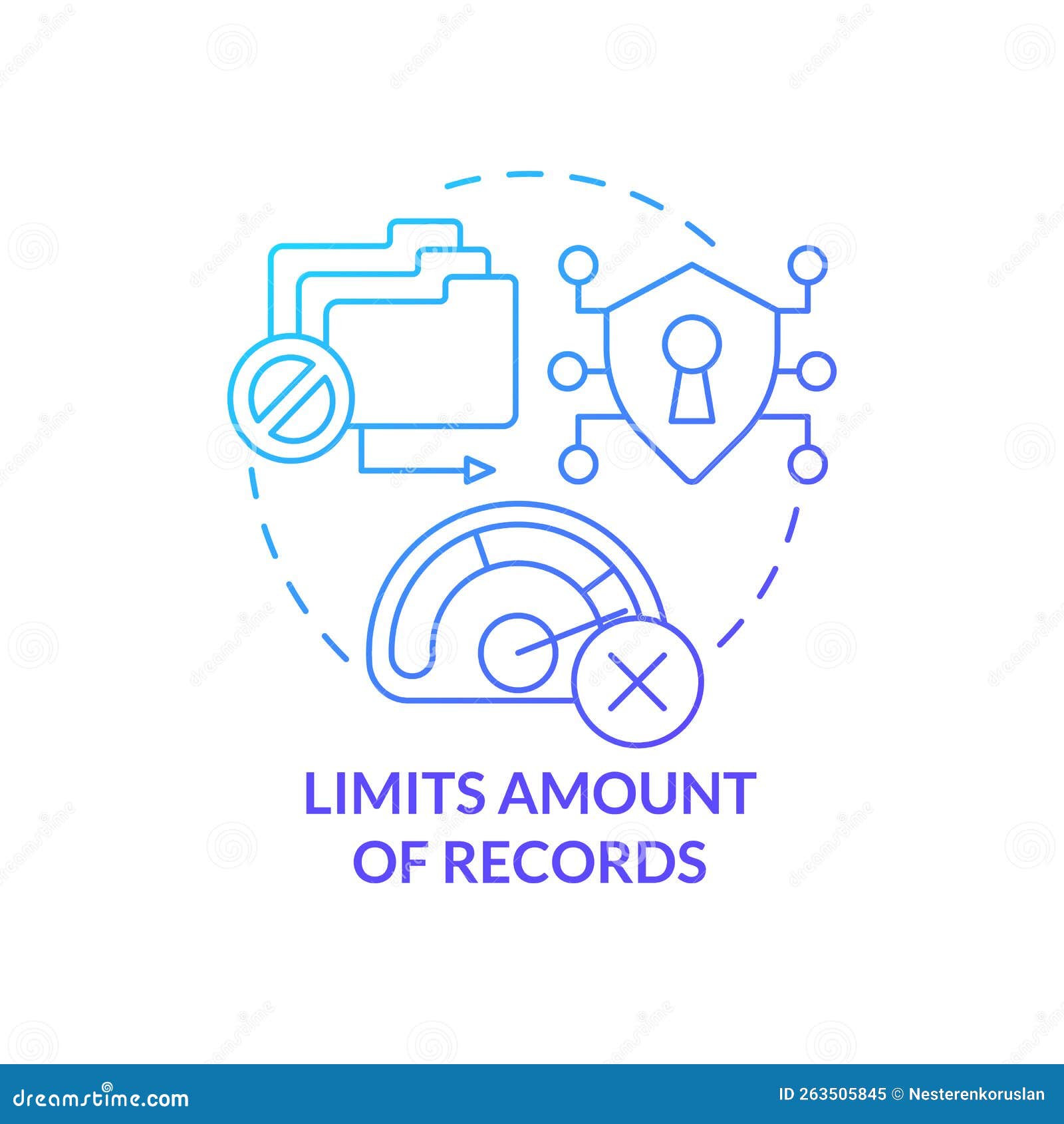 Limits Amount of Records Blue Gradient Concept Icon Stock Vector ...