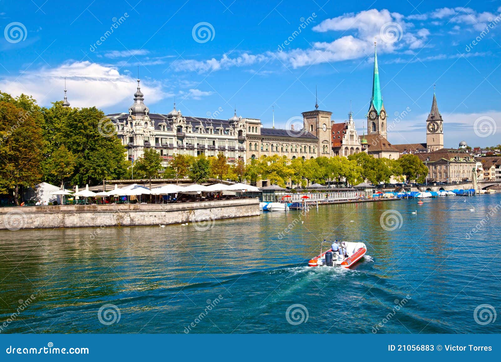 Limmat River, Zurich stock image. Image of city, reflection - 21056883