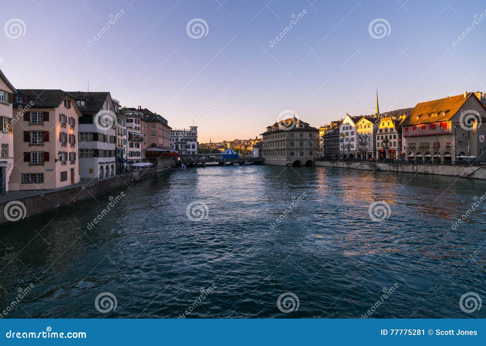 Limmat River editorial photo. Image of cobblestone, grossmunster - 77775281