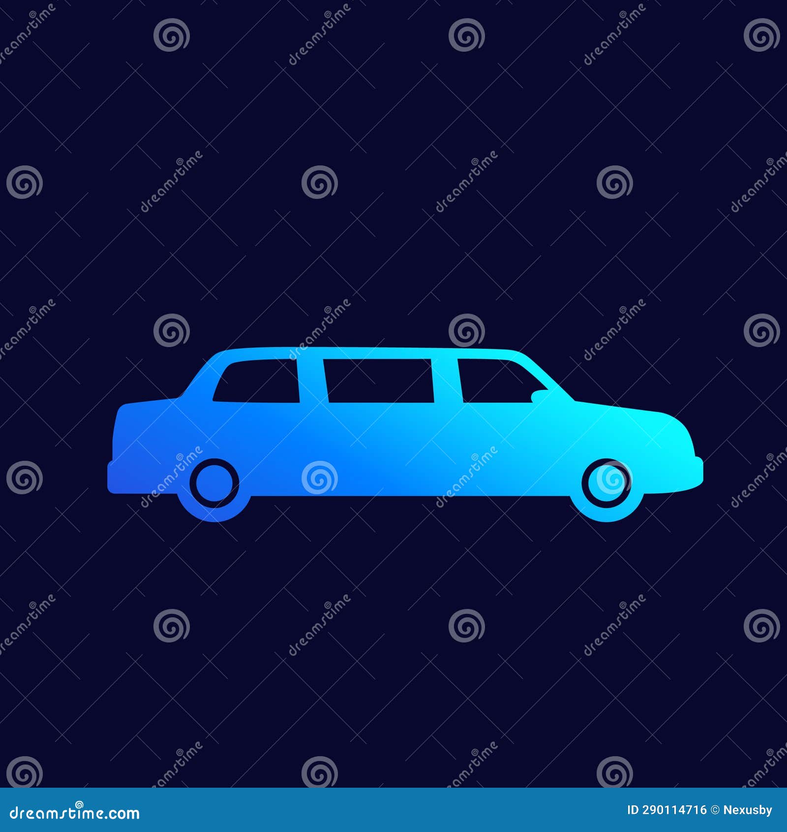Limo Car or Limousine Vector Icon Stock Illustration - Illustration of ...