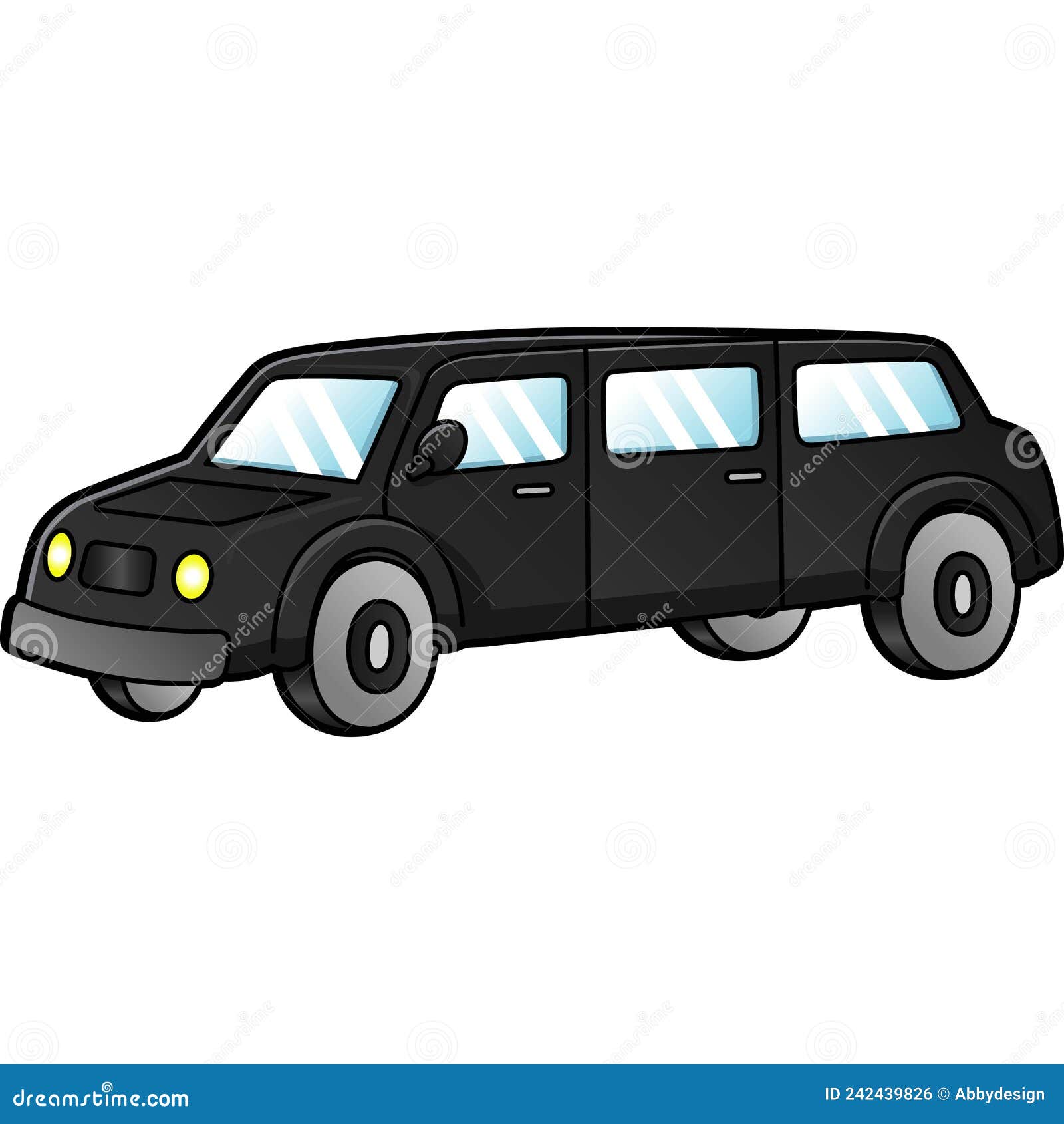 Limo Cartoon Clipart Colored Illustration Stock Vector - Illustration ...